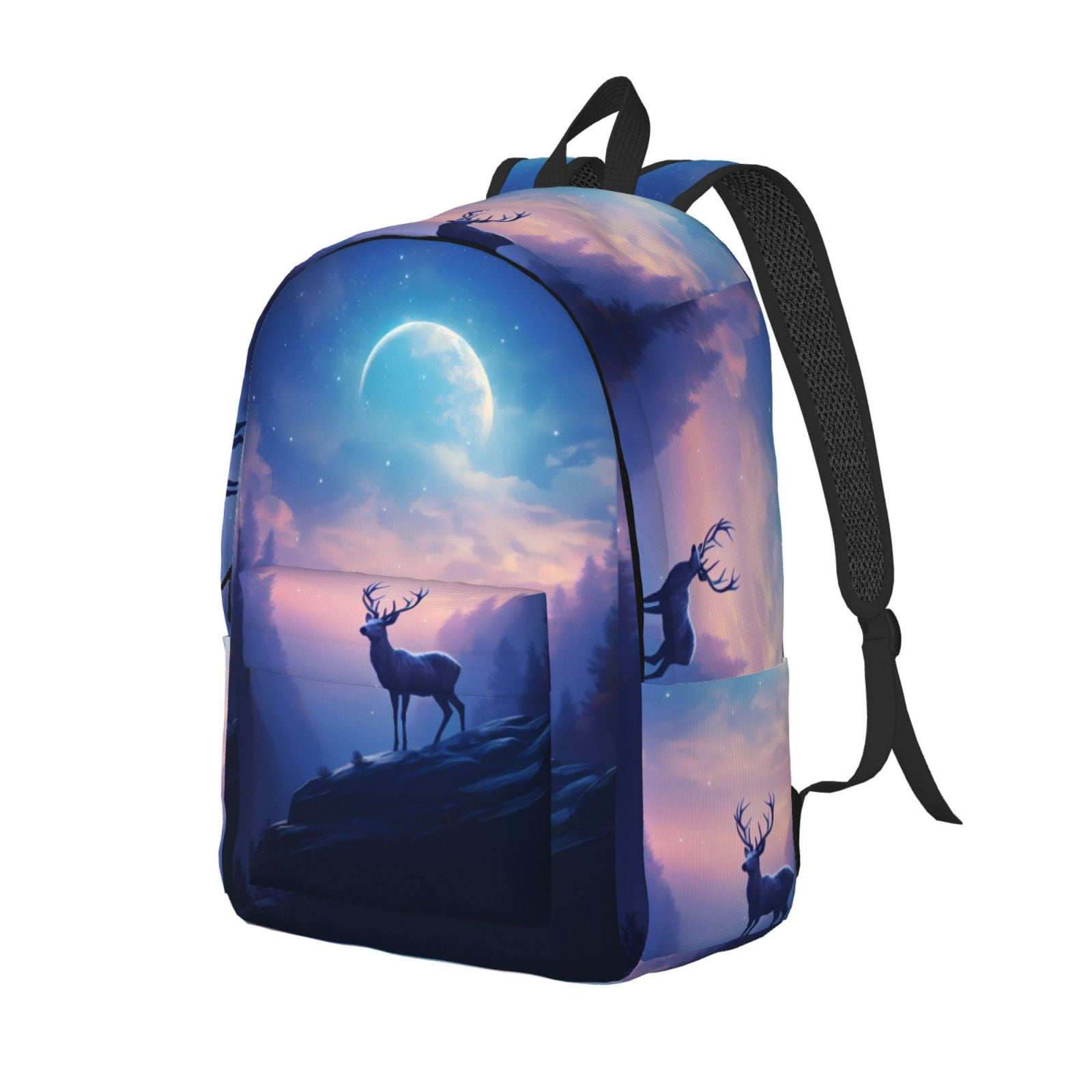 Xecao Night Sky Elk Canvas College Laptop Backpack, a durable rucksack ...