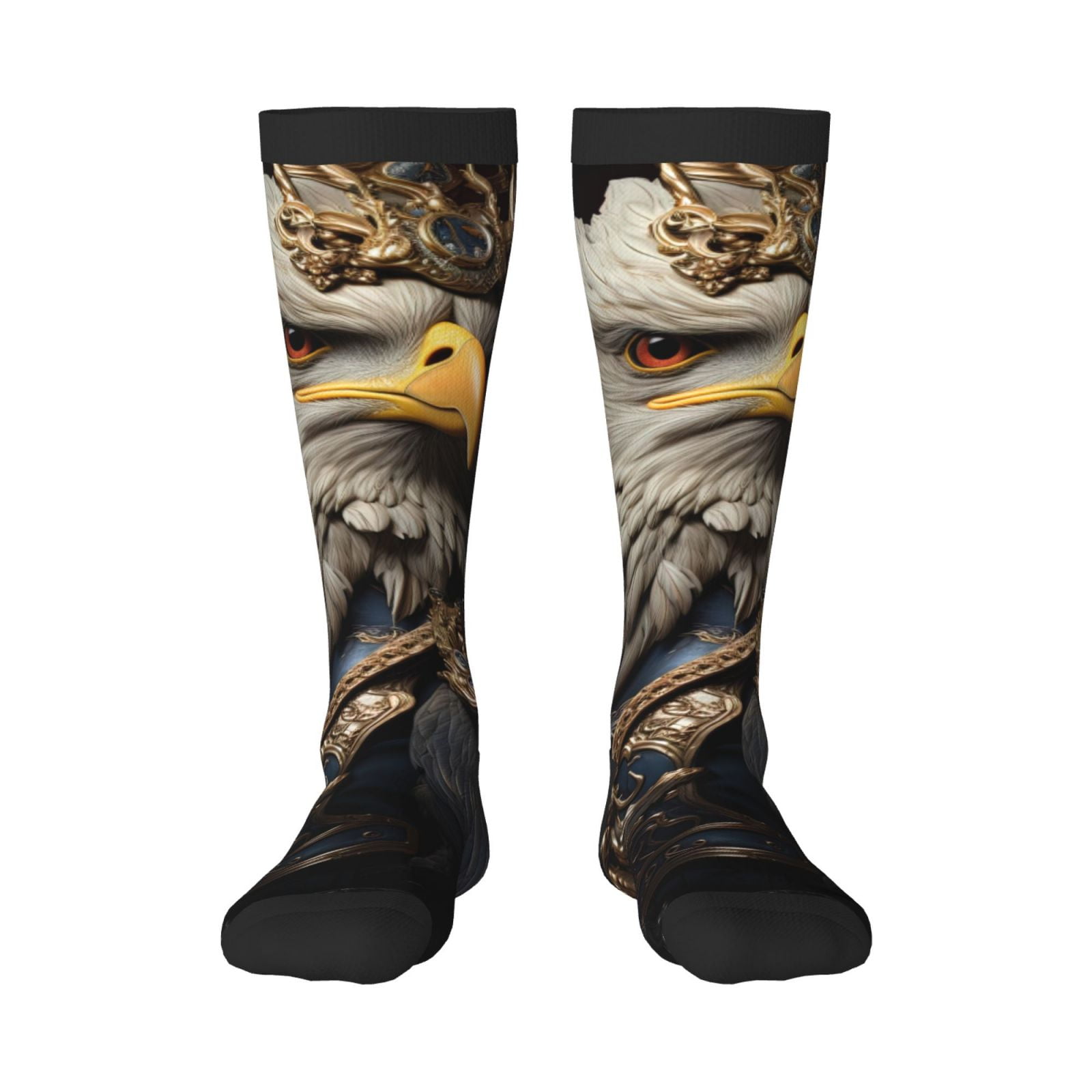 Xecao Noble Style Bald Eagle print thigh-high socks, crafted for both ...