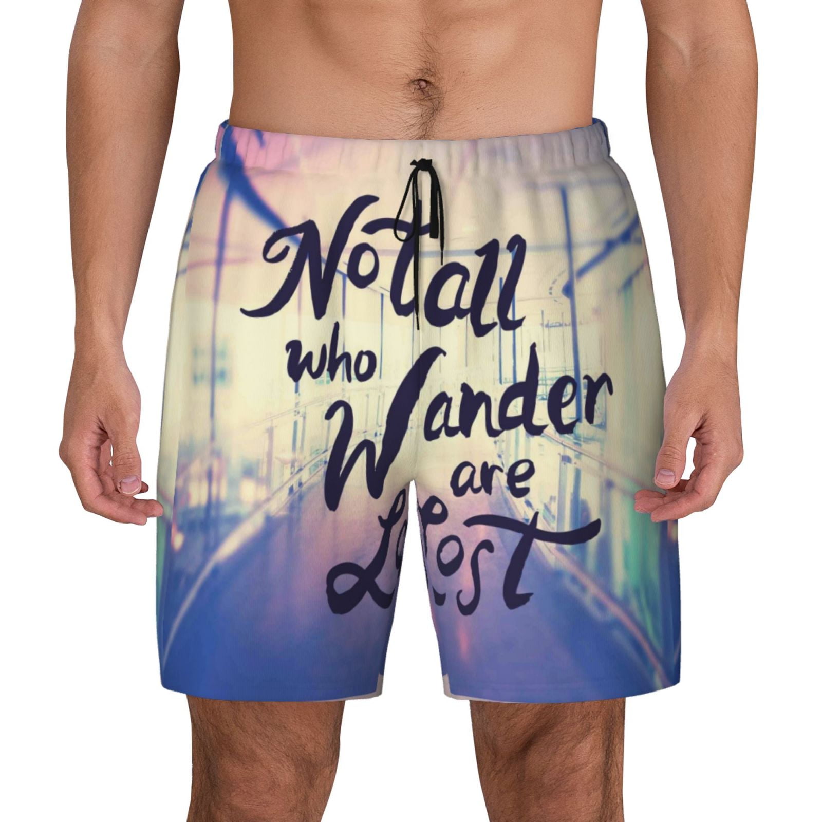 Xecao Not All Those Who Wander Are Lost for Men's Swimming Trunks Swim ...