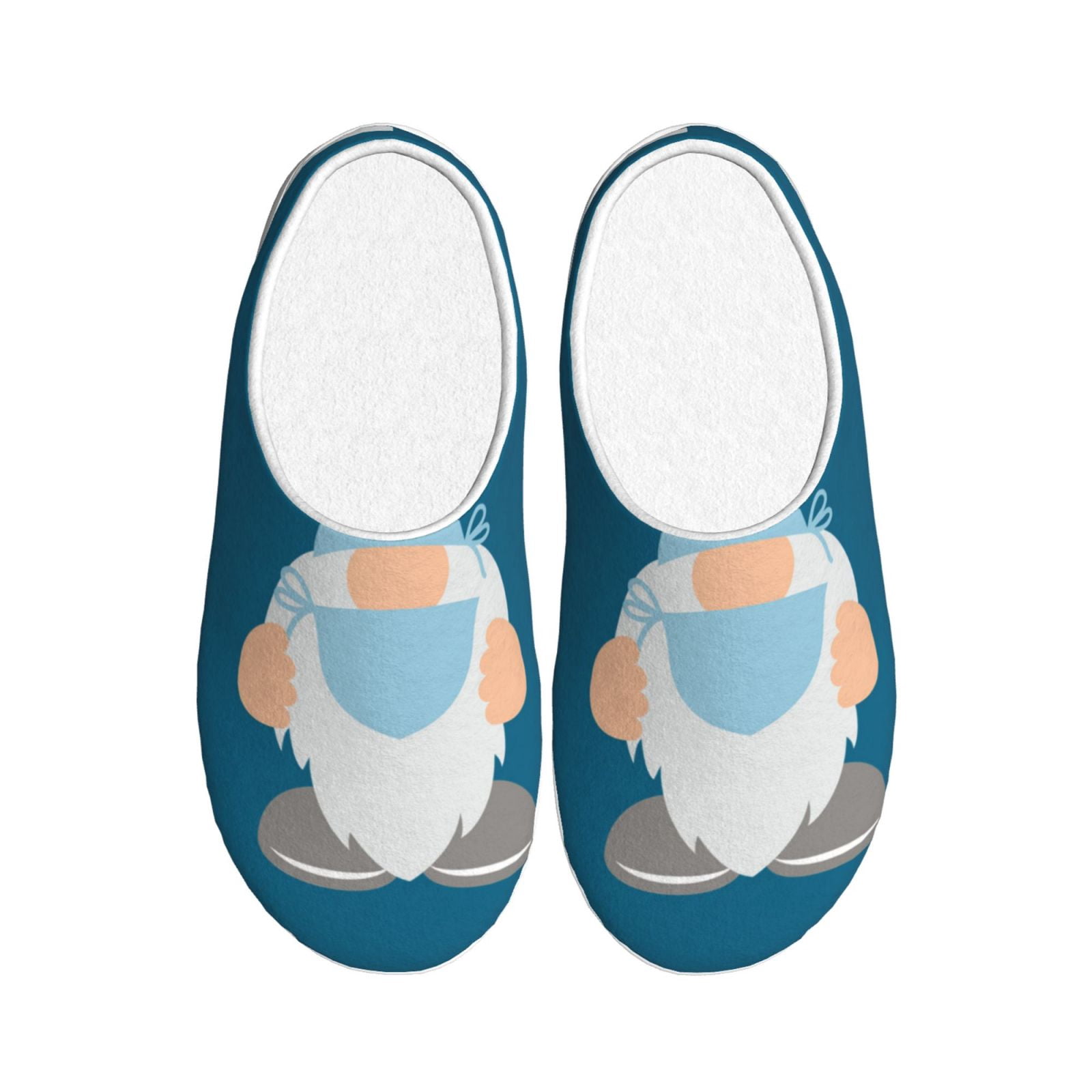 Xecao Nurse Doctor Gnomes Print Cotton Slippers Fuzzy Warm Cozy ...