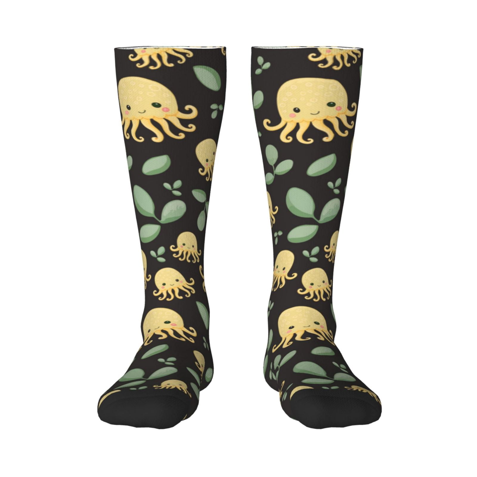 Xecao Octopuses And Leaves print thigh-high socks, crafted for both men ...