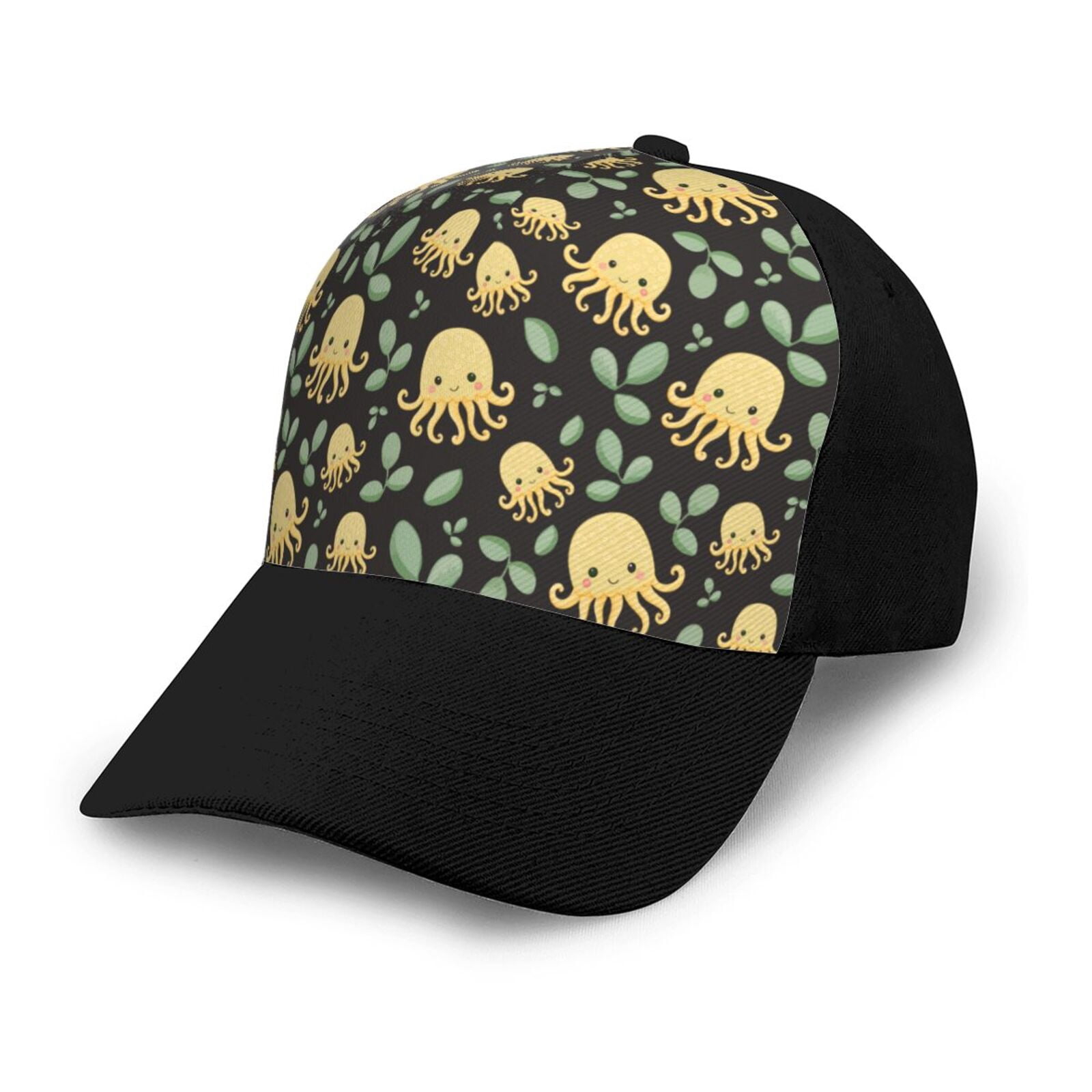 Xecao Octopuses And Leaves print unisex vintage washed baseball cap, a ...