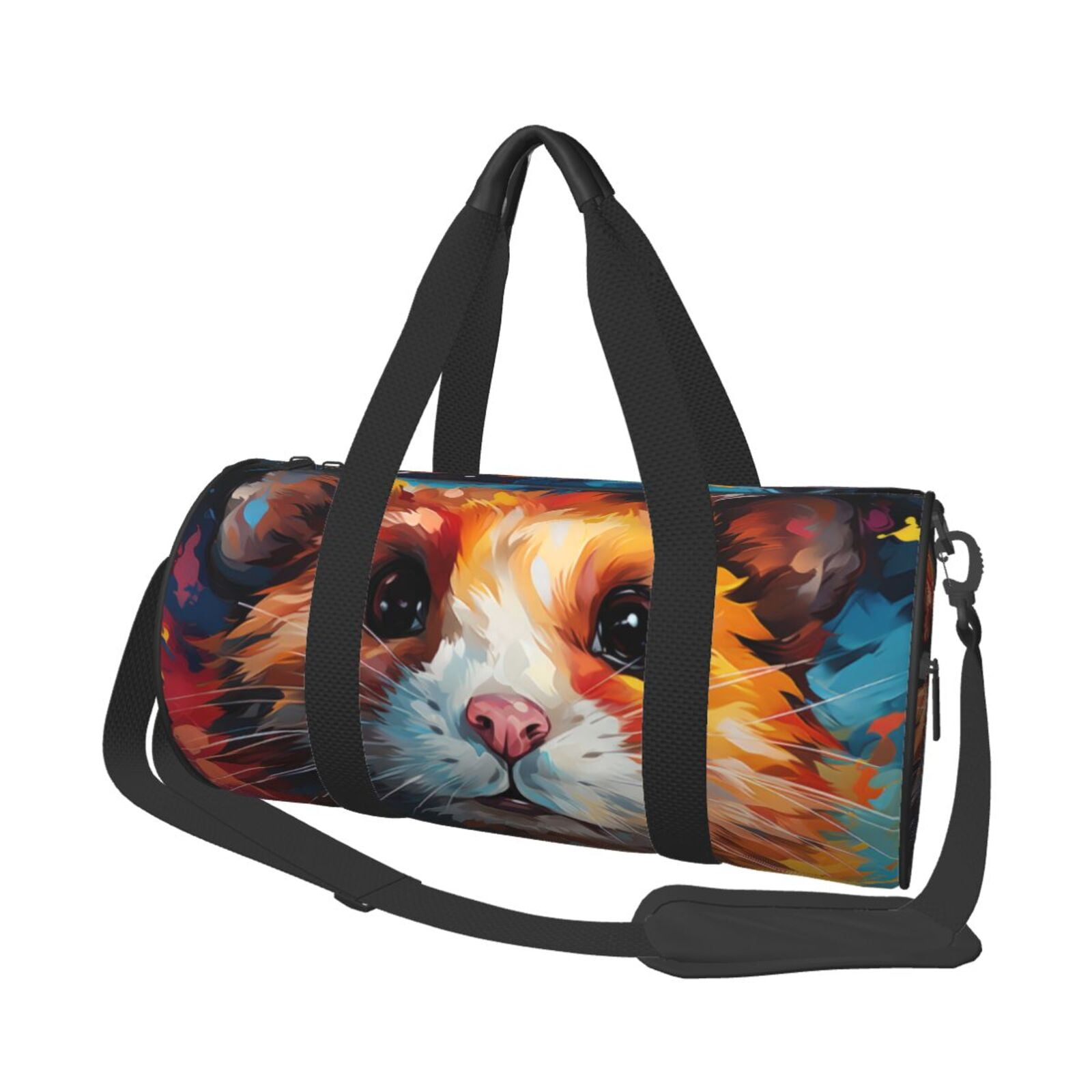 Xecao Oil Painting Colorful Hamster Print Travel Duffle Bag, Bag Carry ...