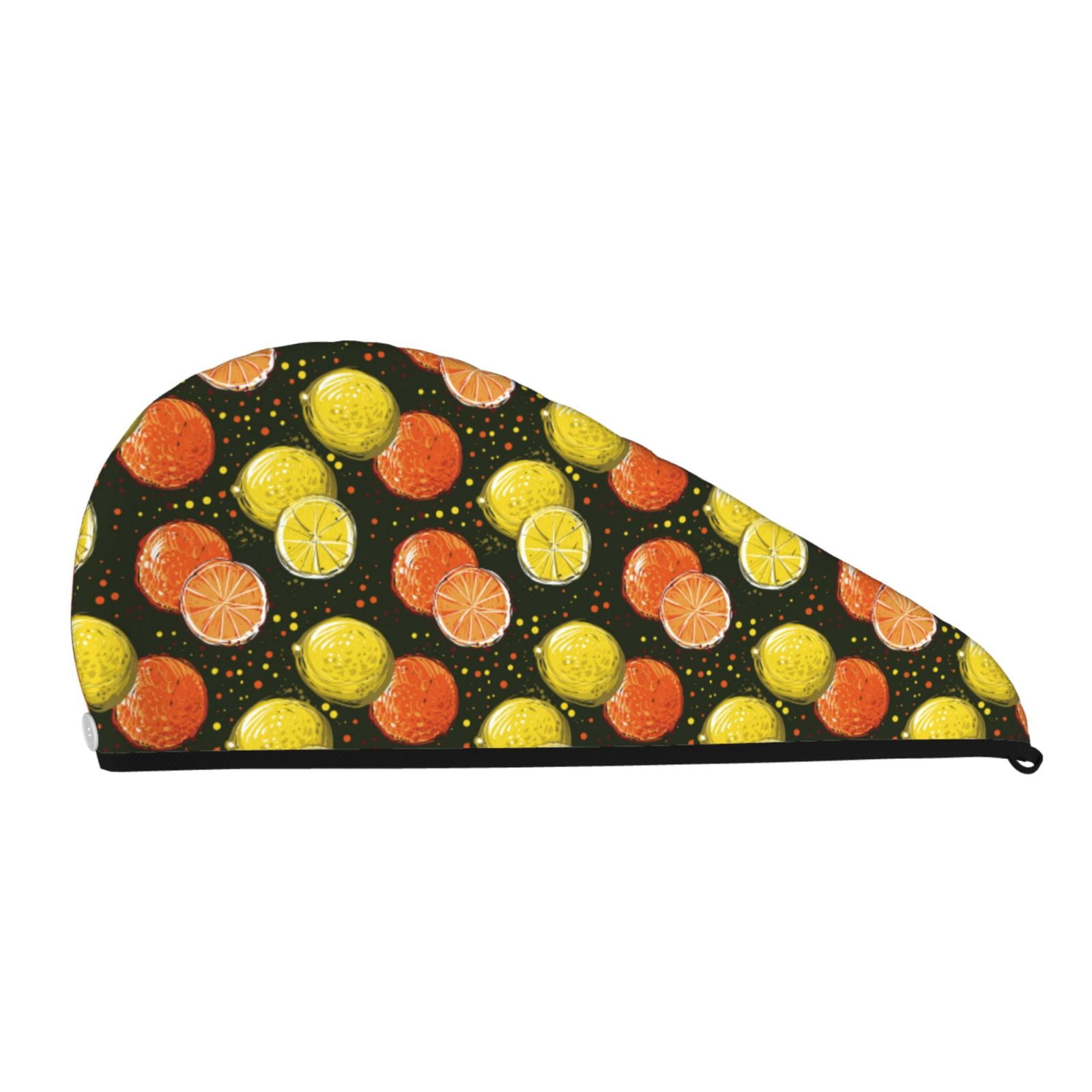 Xecao Orange Lemon Print Hair Towel, Hair Turbans for Wet Hair, Drying ...