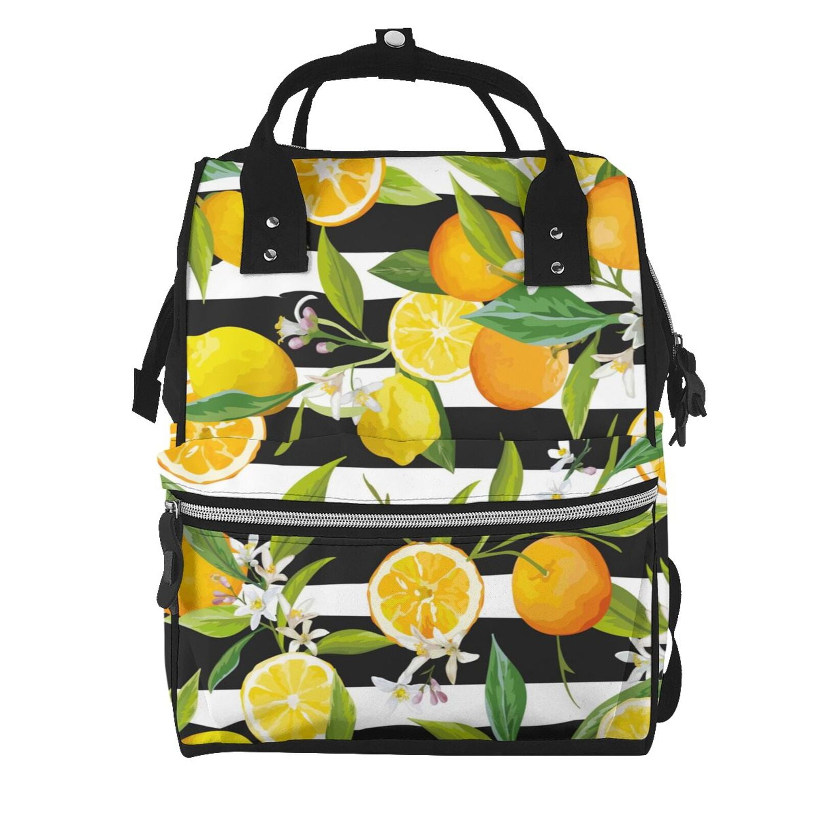Xecao Orange and Lemon print Large Capacity Nappy Bag is a multi ...