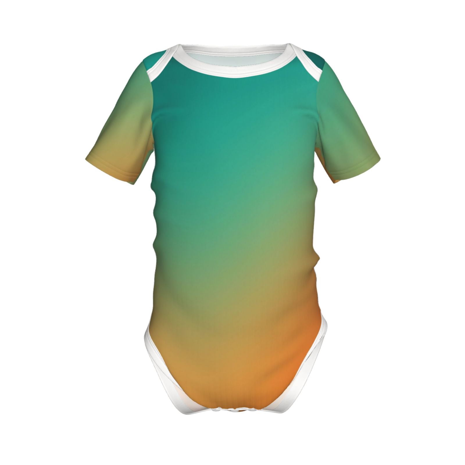 Xecao Orange To Teal Gradient1 Pattern Baby Climbing Bodysuit Short ...