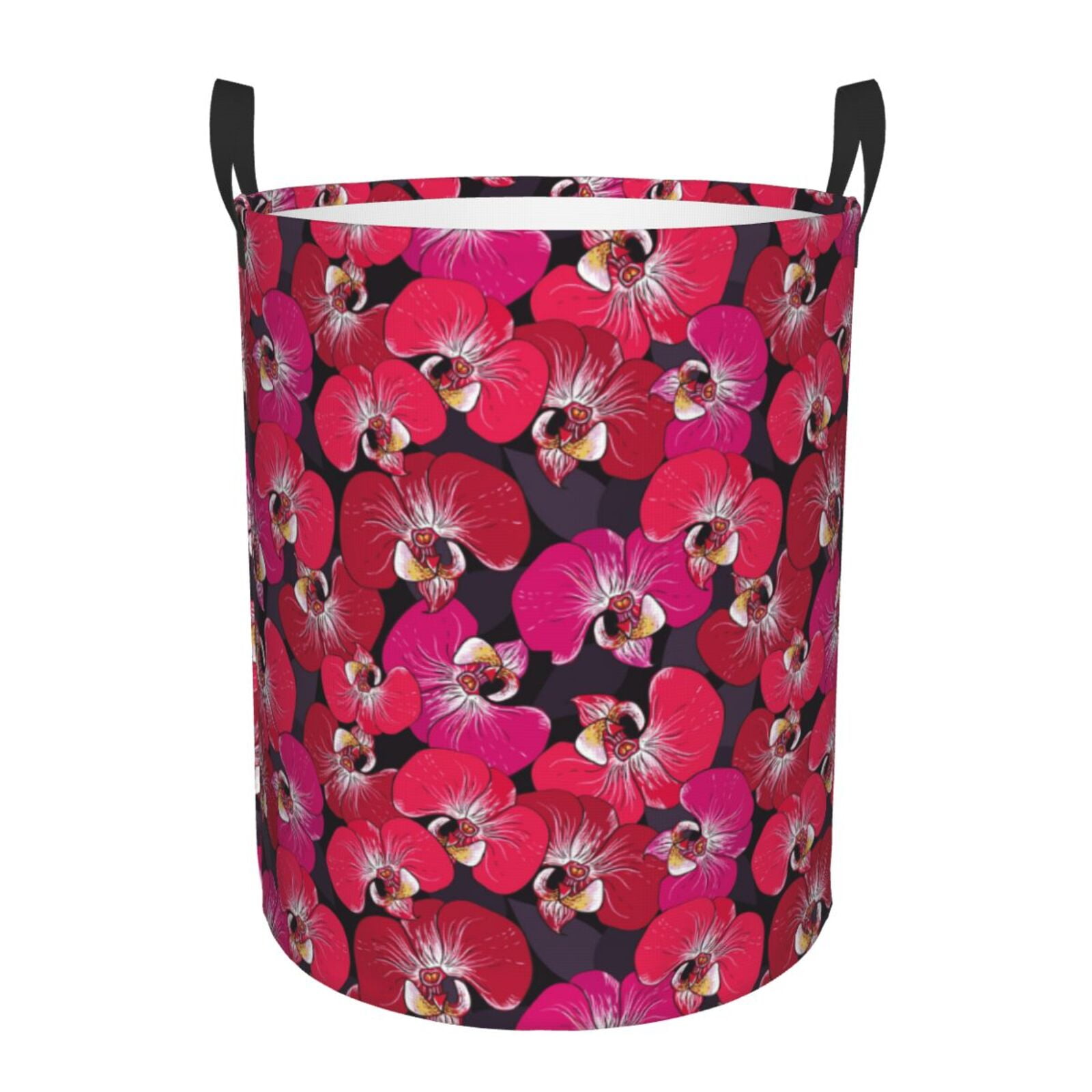 Xecao Orchids Flowers Print Laundry Hamper Basket,designed for Blanket ...