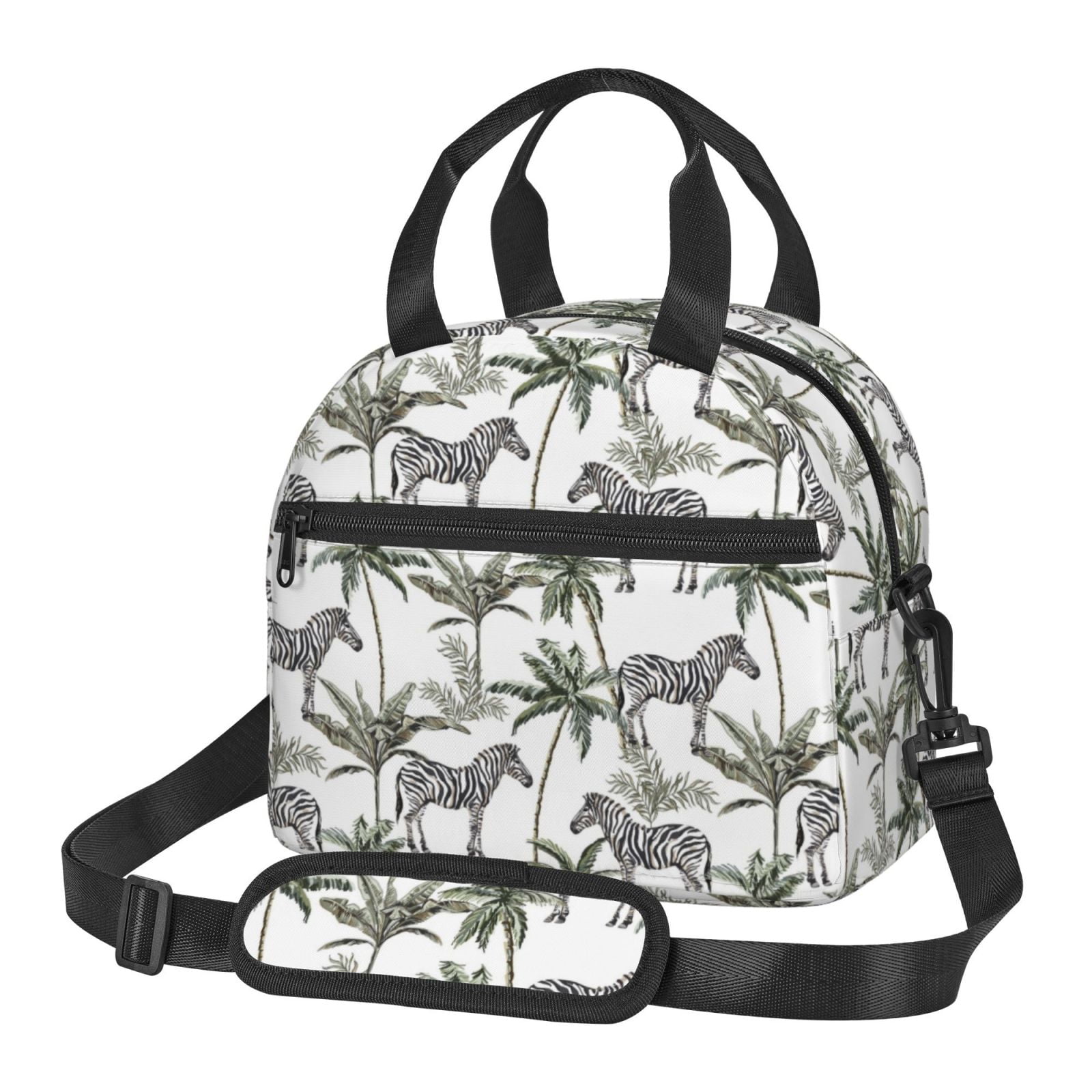 Xecao Palm Trees Zebra Print Insulated Lunch Box, Lunch Cags Lunch Bag ...