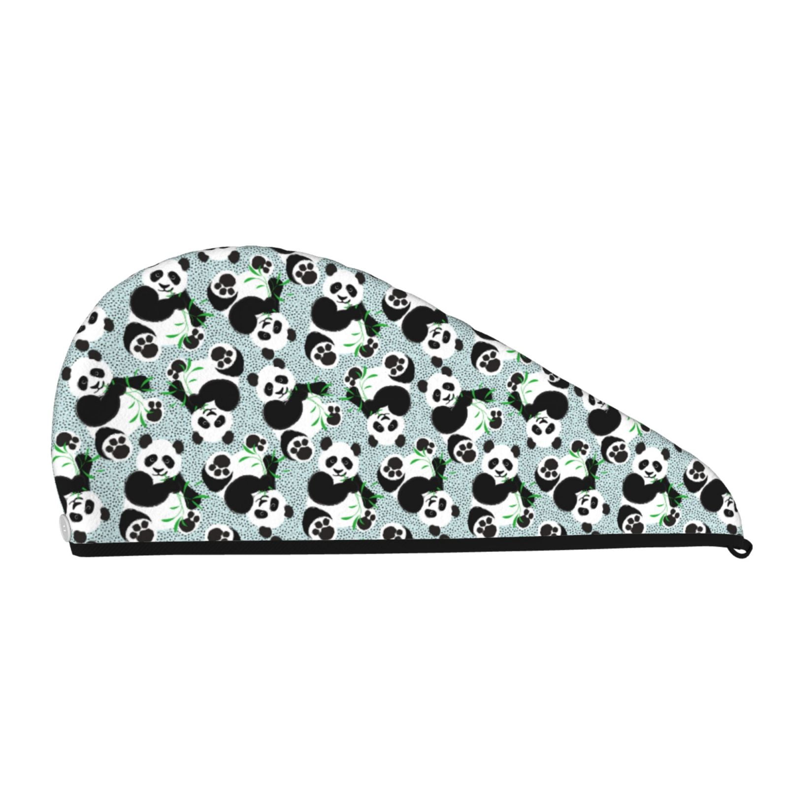 Xecao Panda And Eucalyptus Print Hair Towel, Hair Turbans for Wet Hair ...