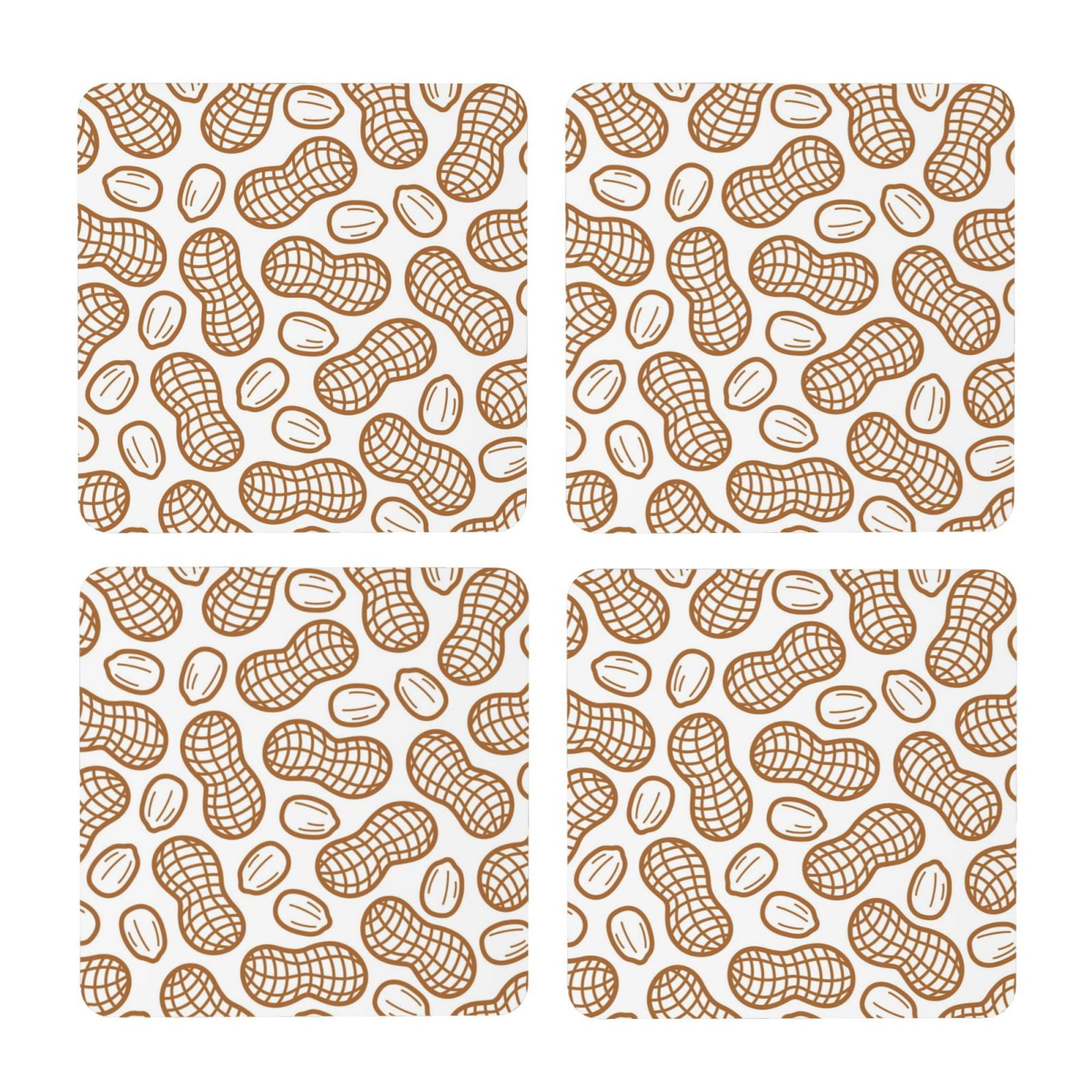 Xecao Peanuts7 for MDF Cork Coaster 4 Pcs,Drink Coasters,Suit for House ...