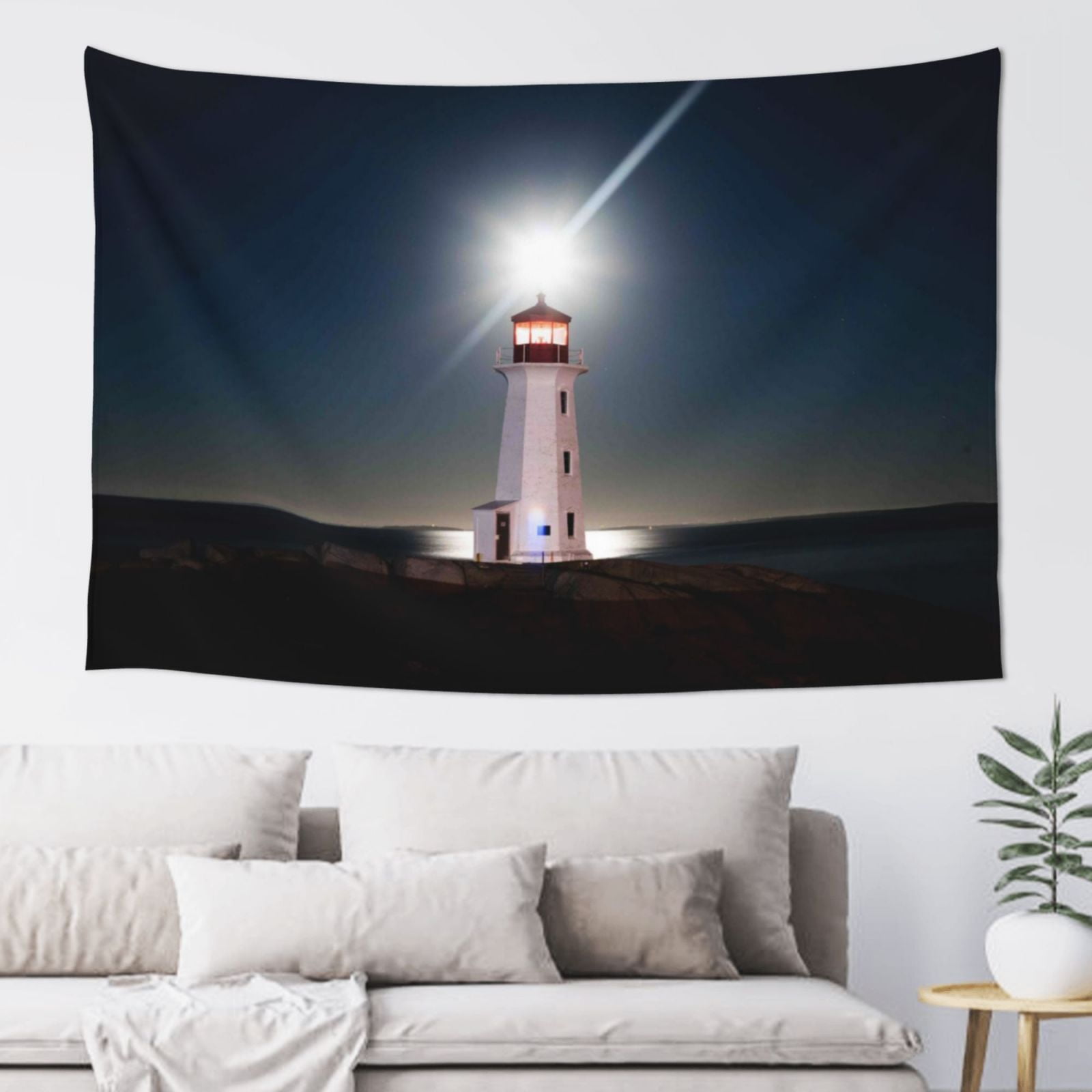 Xecao Peggy's Cove Lighthouse Print Tapestry, Wall Hanging Room Funny ...
