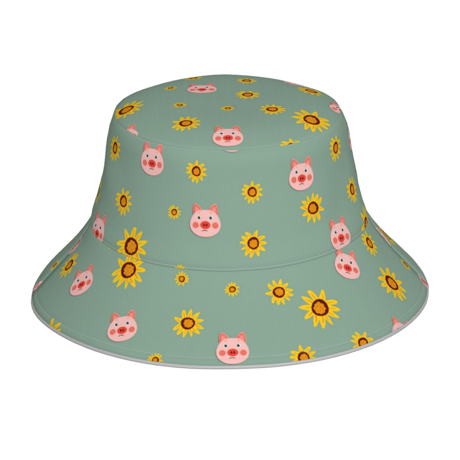 Xecao Pig Face With Sunflower Print Men and Women Night Reflective Hat ...
