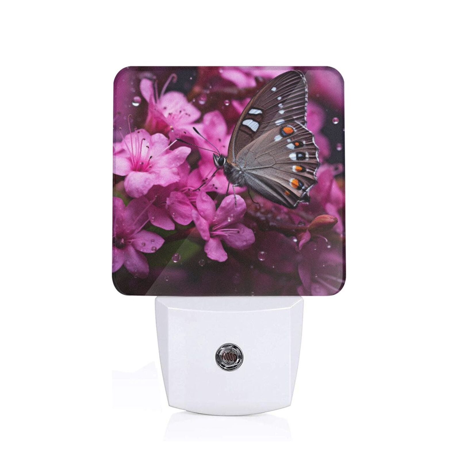 Xecao Pink Blossoms Butterfly for Night Light - a Wall-mounted LED ...