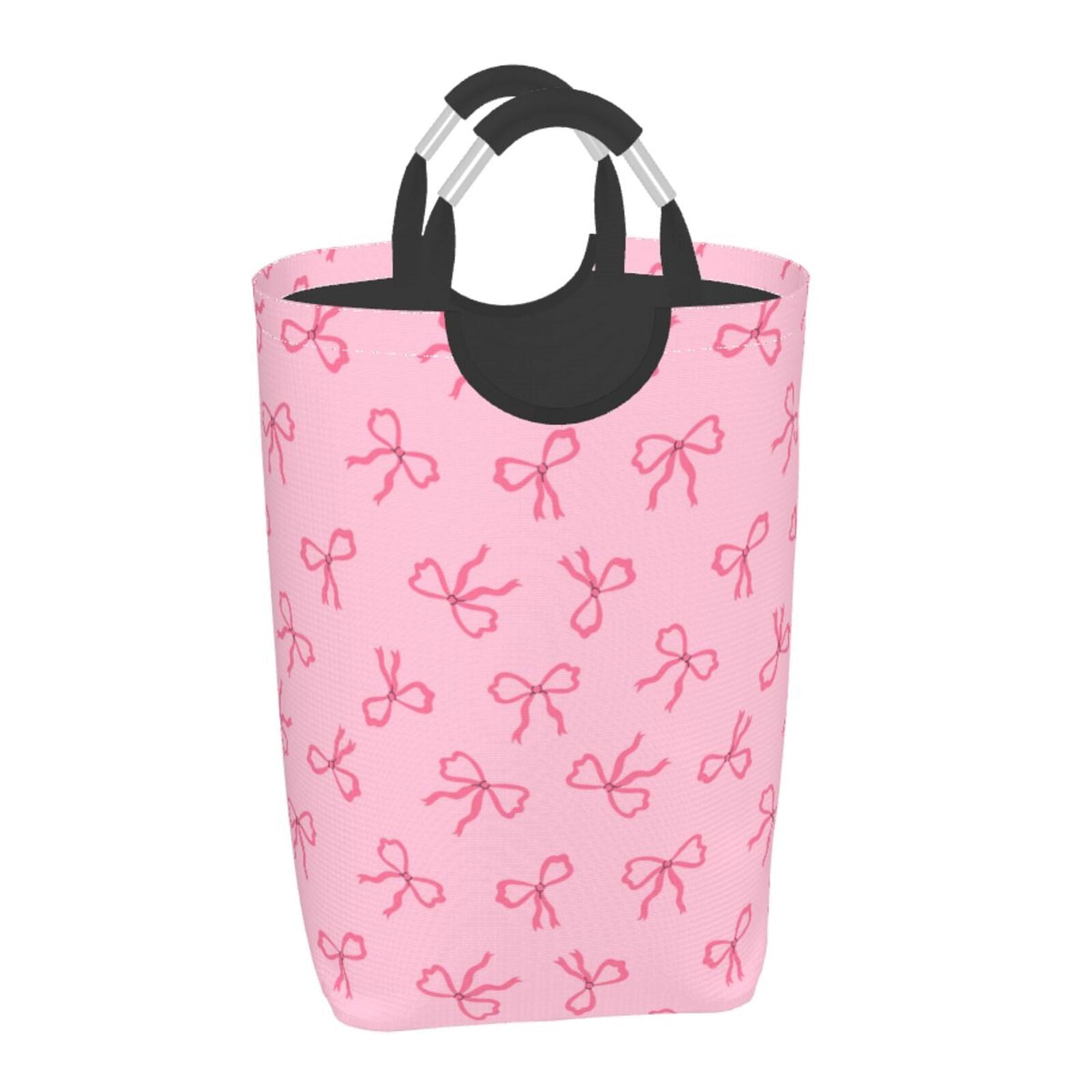 Xecao Pink Bows for Laundry Basket,Collapsible Large Laundry Hamper ...