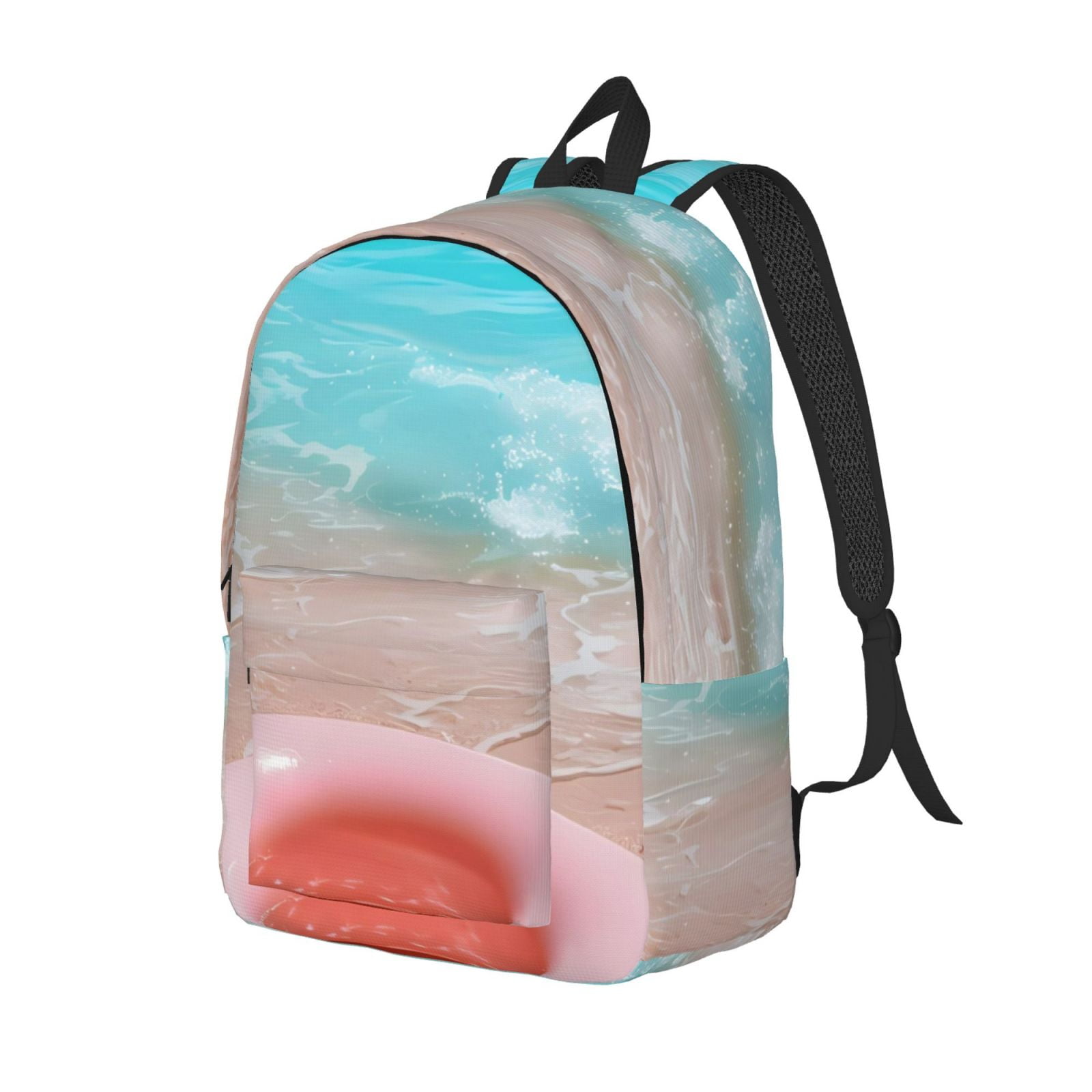 Xecao Pink Float Ring On Beach for Canvas College Laptop Backpack, a ...