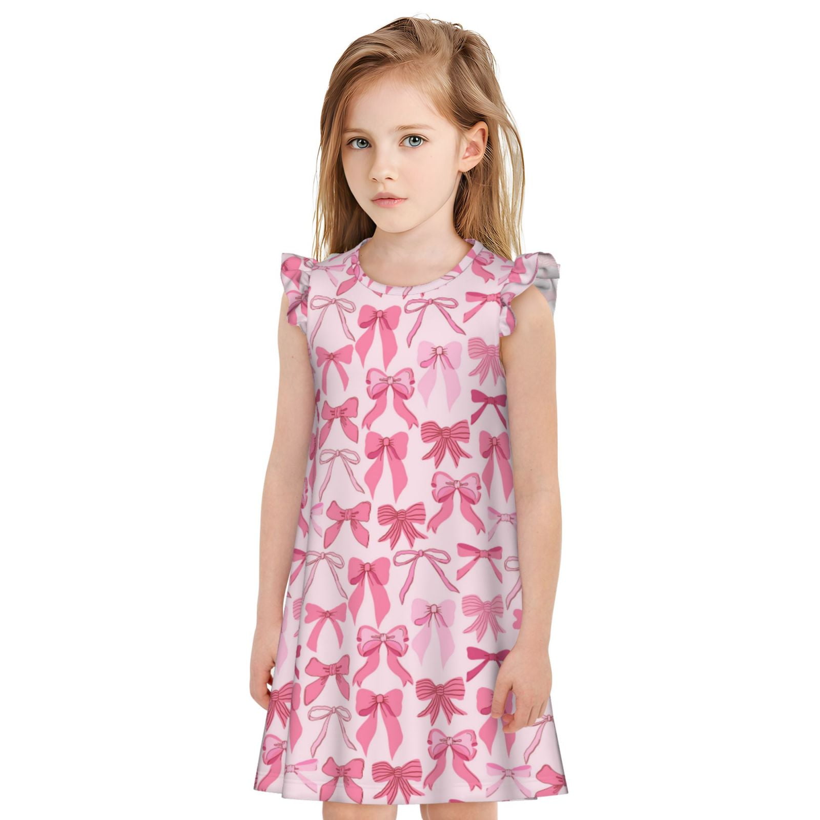 Xecao Pink bows Nightgowns for Girls: Elegant Princess Pajama Dresses ...