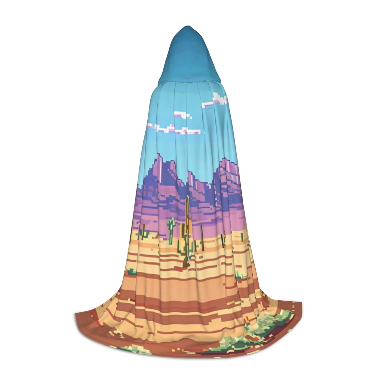 Xecao Pixel Desert Landscape for Hooded Cape Long Cloak with Hood ...