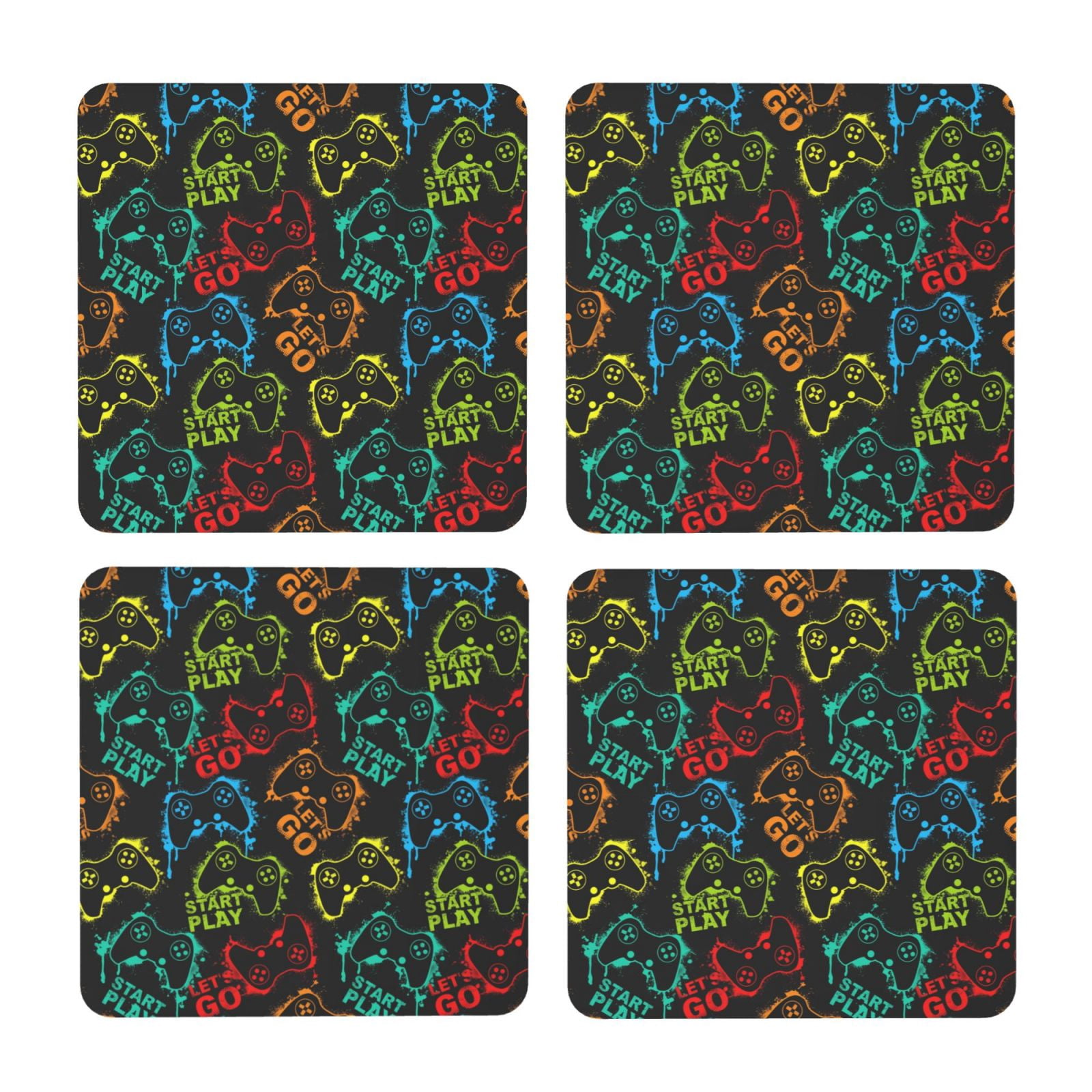 Xecao Play Game Start for MDF Cork Coaster 4 Pcs,Drink Coasters,Suit ...