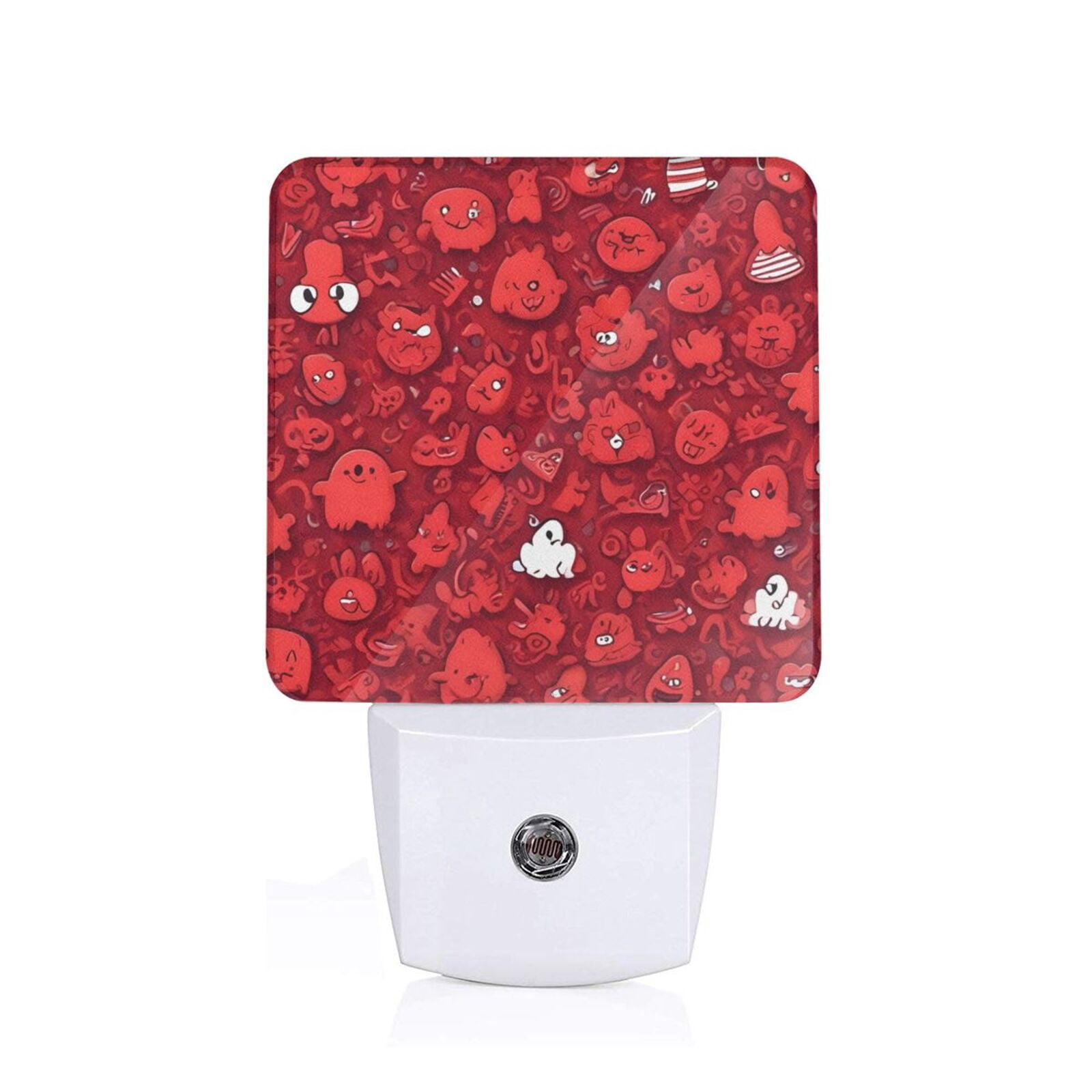 Xecao Playful Red Cartoon Faces for Night Light - a Wall-mounted LED ...