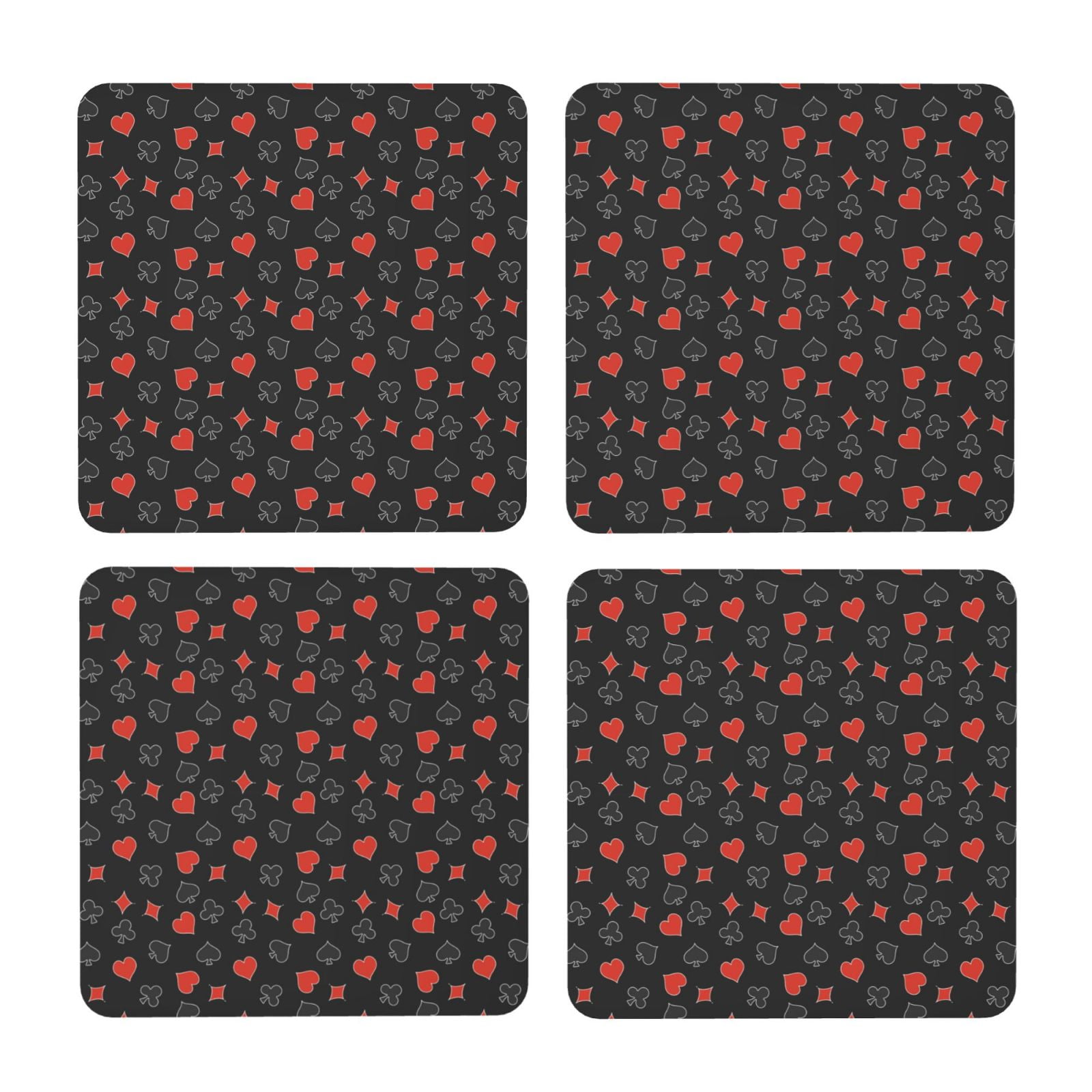 Xecao Poker Creative Symbols for MDF Cork Coaster 4 Pcs,Drink Coasters ...