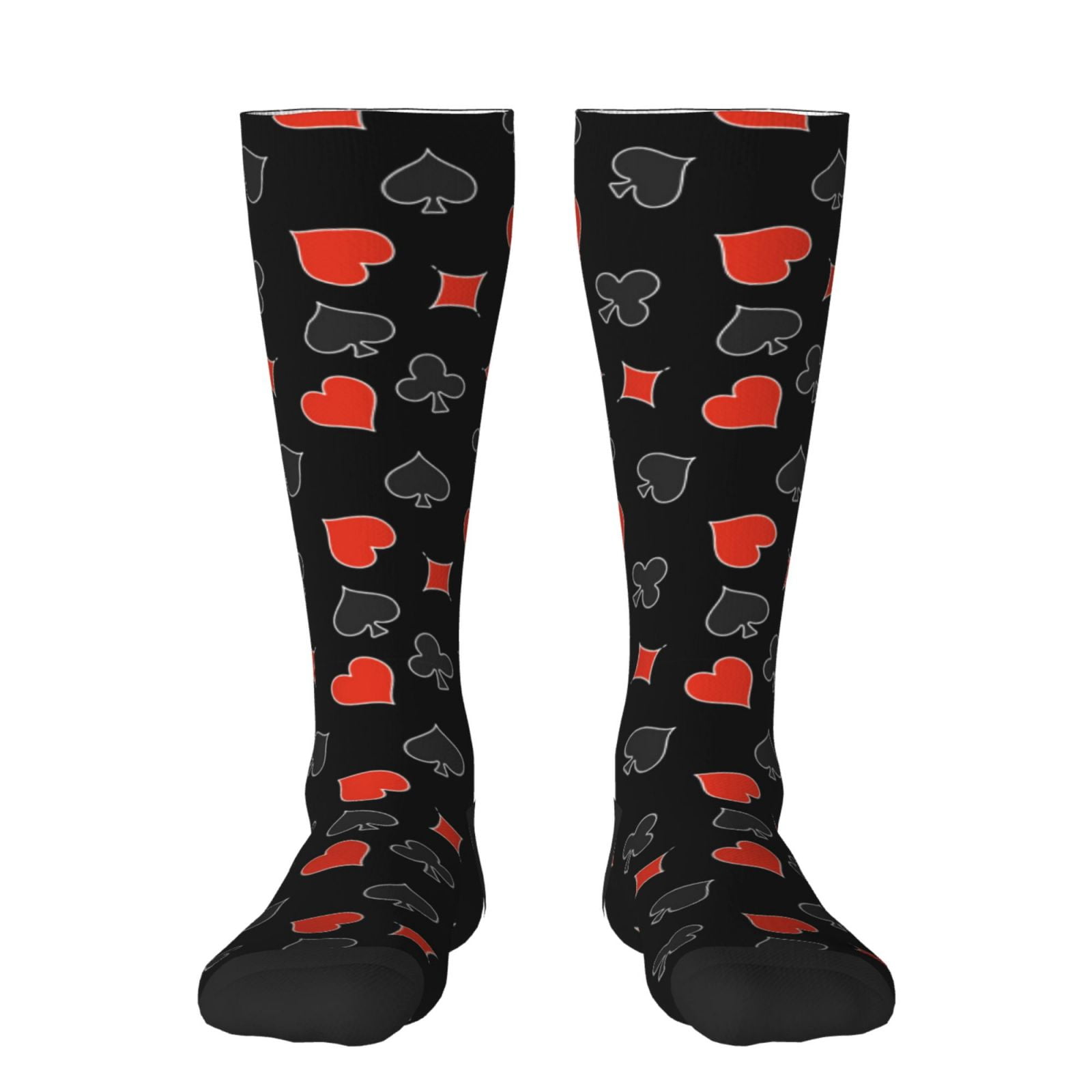 Xecao Poker Creative Symbols print thigh-high socks, crafted for both ...