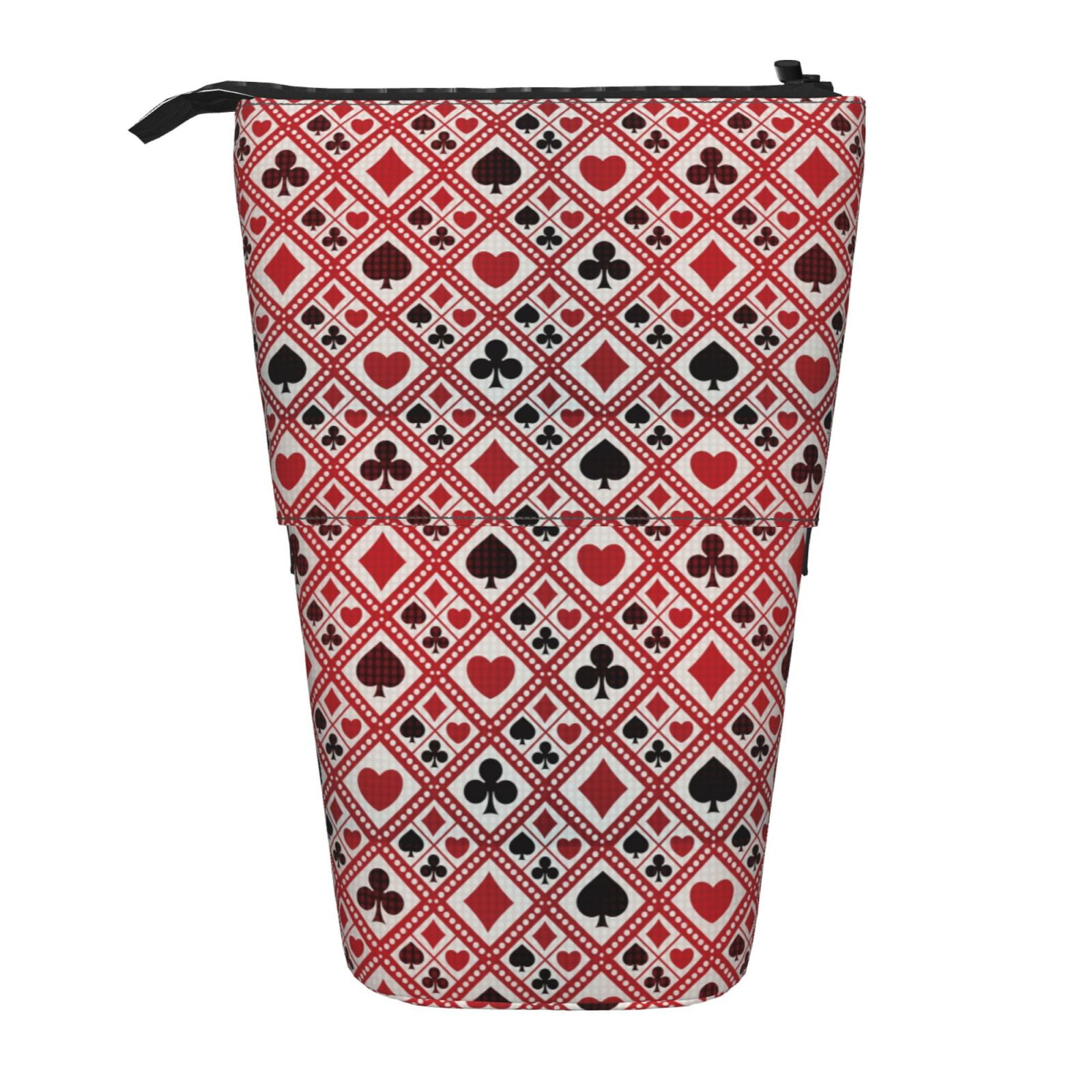 Xecao Poker Print Telescopic Pencil Bag Pen Holder Pop Up Stationery ...