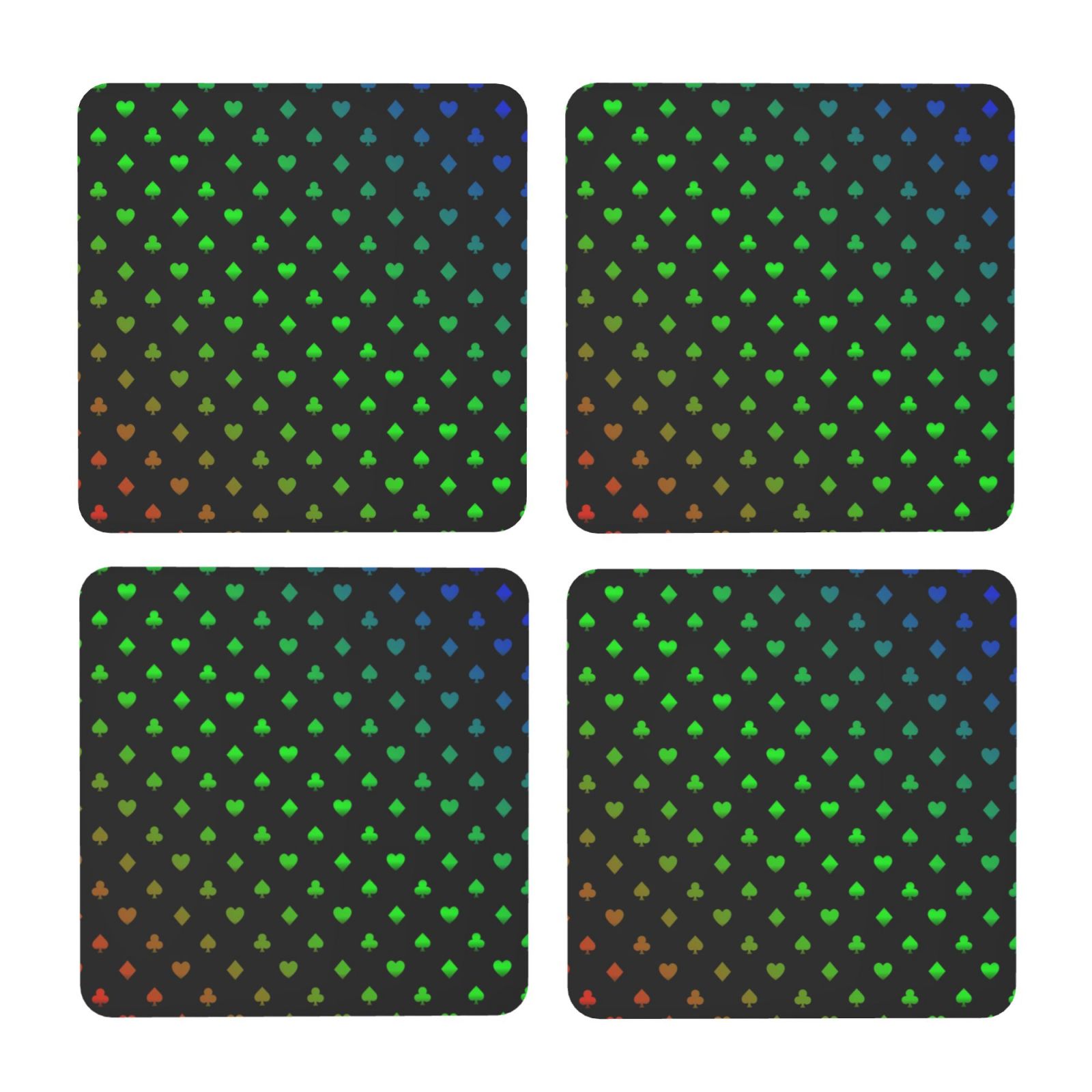 Xecao Poker Shapes for MDF Cork Coaster 4 Pcs,Drink Coasters,Suit for ...