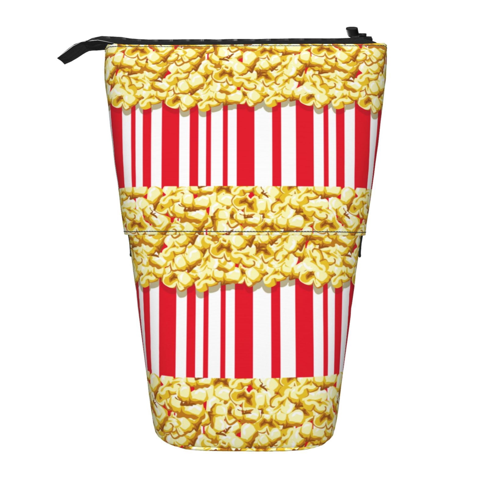 Xecao Popcorn Print Telescopic Pencil Bag Pen Holder Pop Up Stationery ...