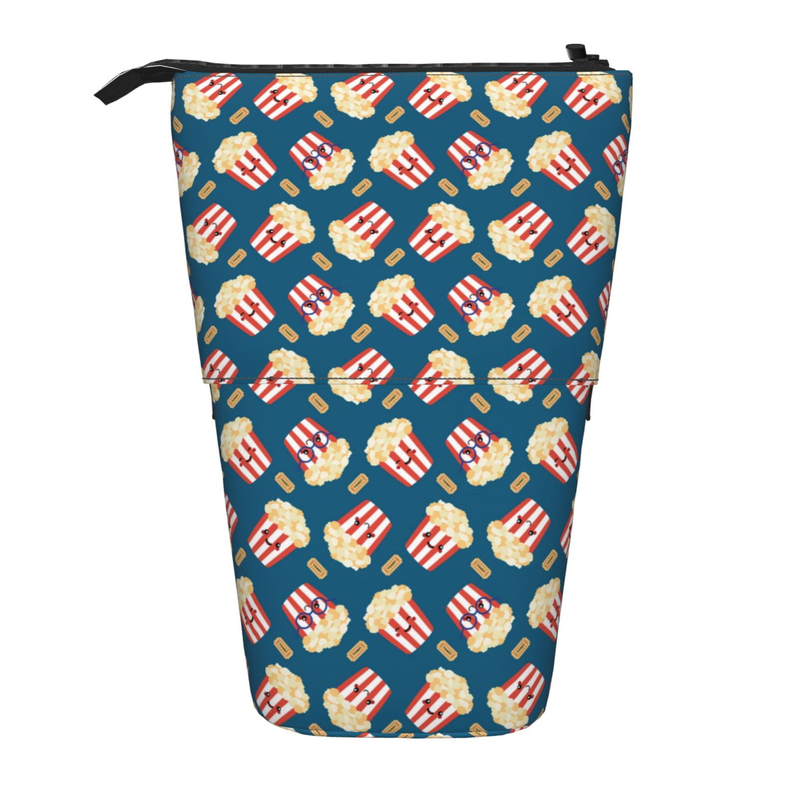 Xecao Popcorn With Glasses Print Telescopic Pencil Bag Pen Holder Pop ...