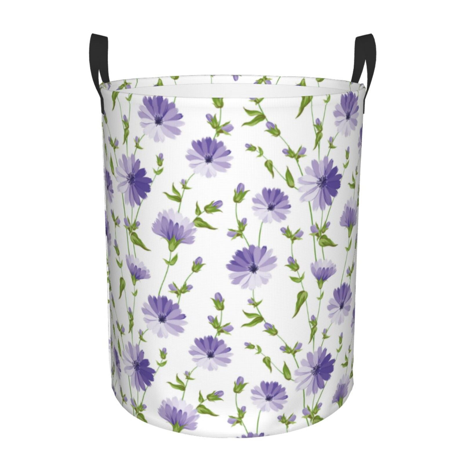 Xecao Purple Chicory Print Laundry Hamper Basket,designed for Blanket ...