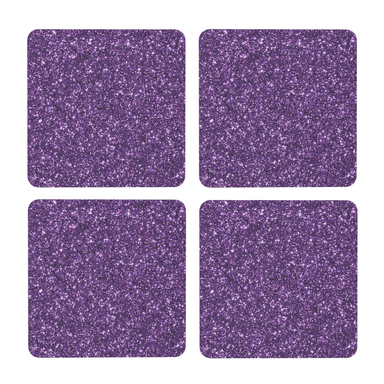 Xecao Purple Glitter for MDF Cork Coaster 4 Pcs,Drink Coasters,Suit for ...