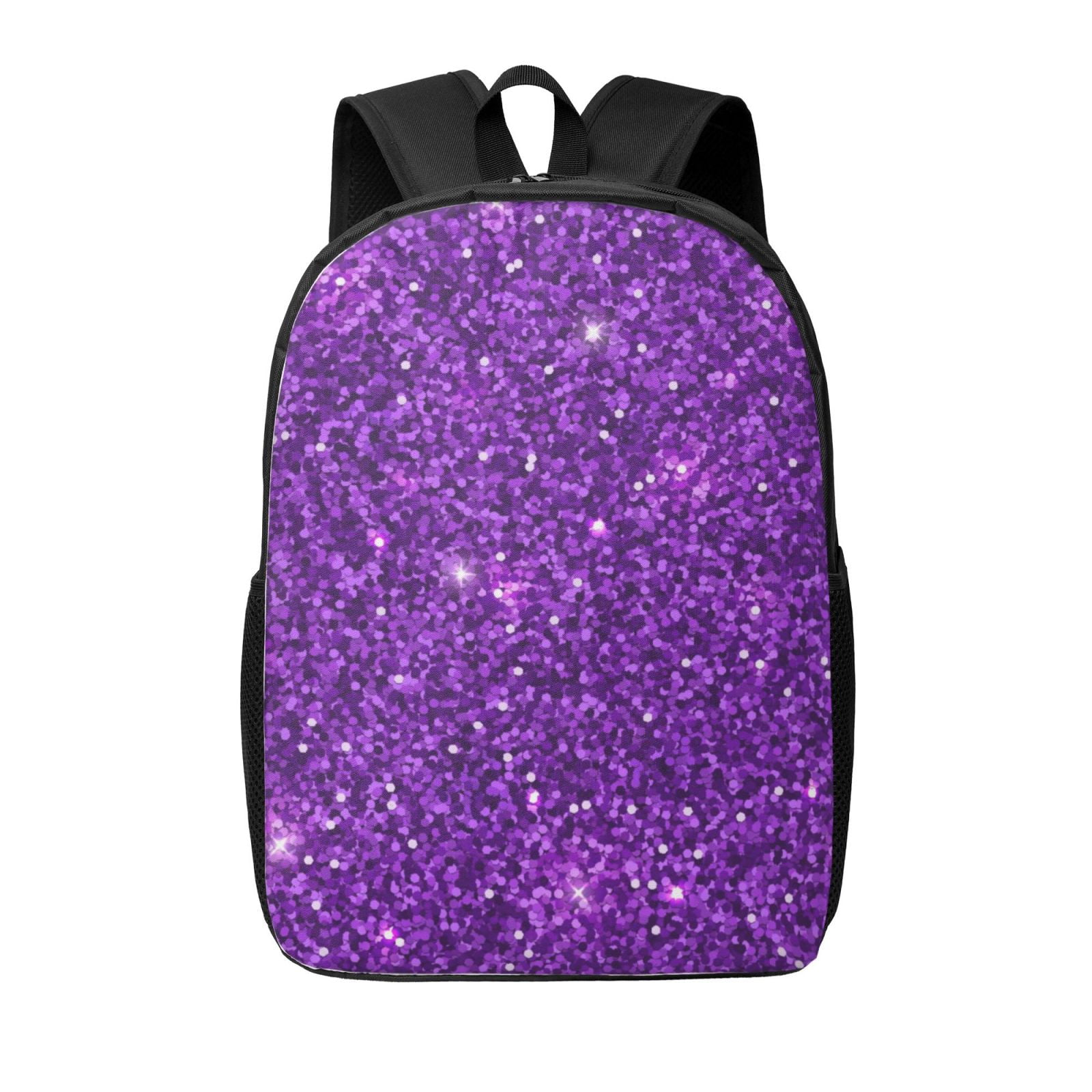 Xecao Purple Glitter print Travel Backpack, Large Computer Backpack for ...