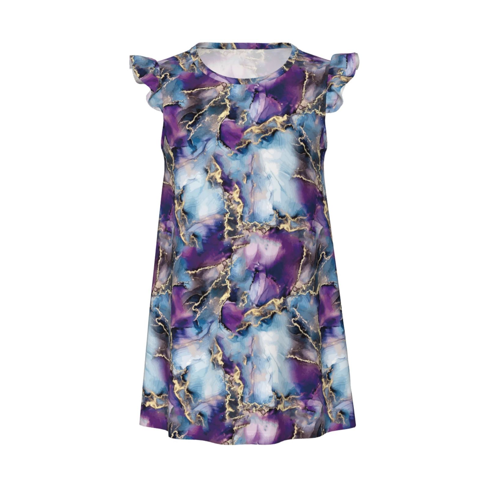 Xecao Purple Marble Texture Nightgowns for Girls: Elegant Princess ...