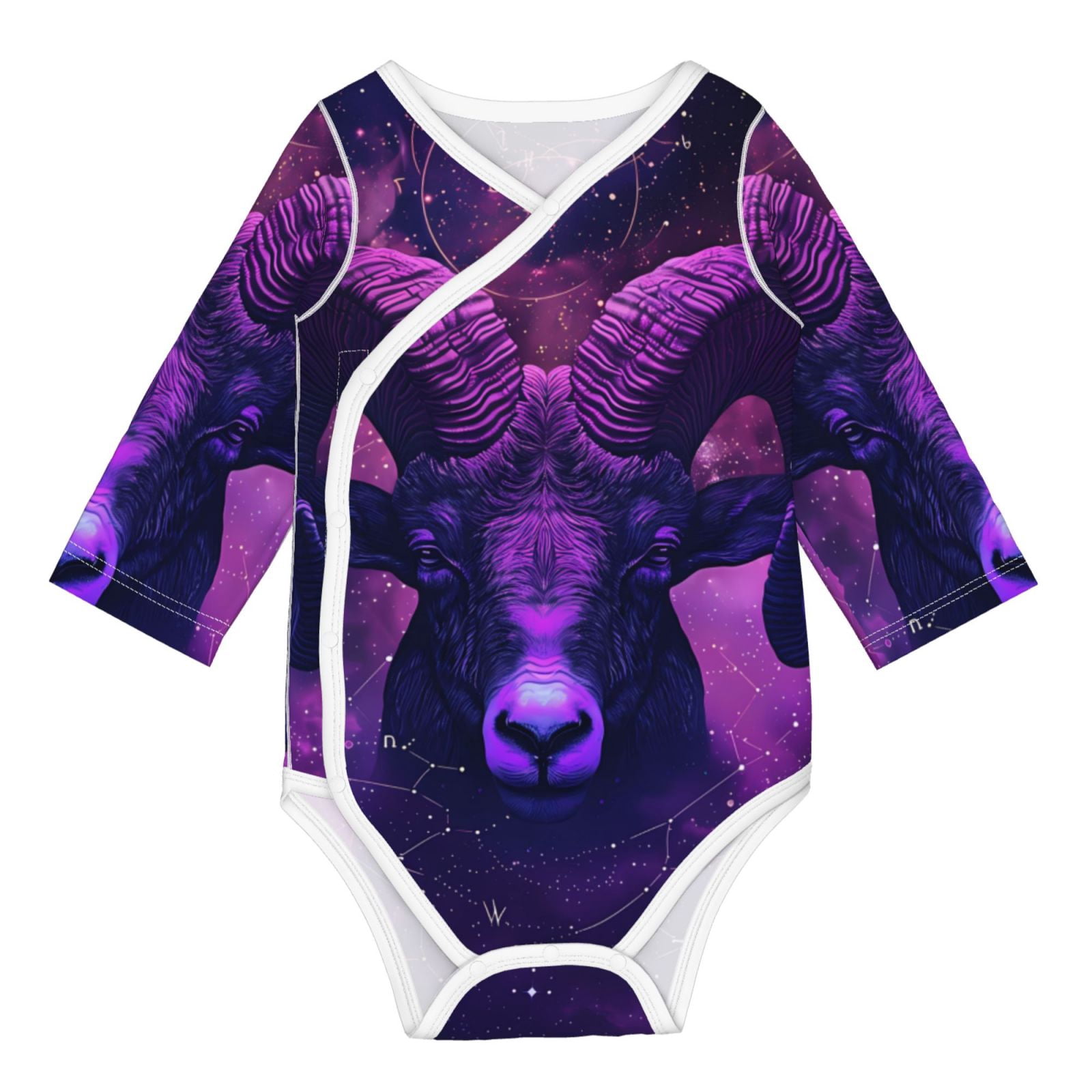 Xecao Purple Starry Sky Antelope Print Baby unisex-baby Cotton Long ...