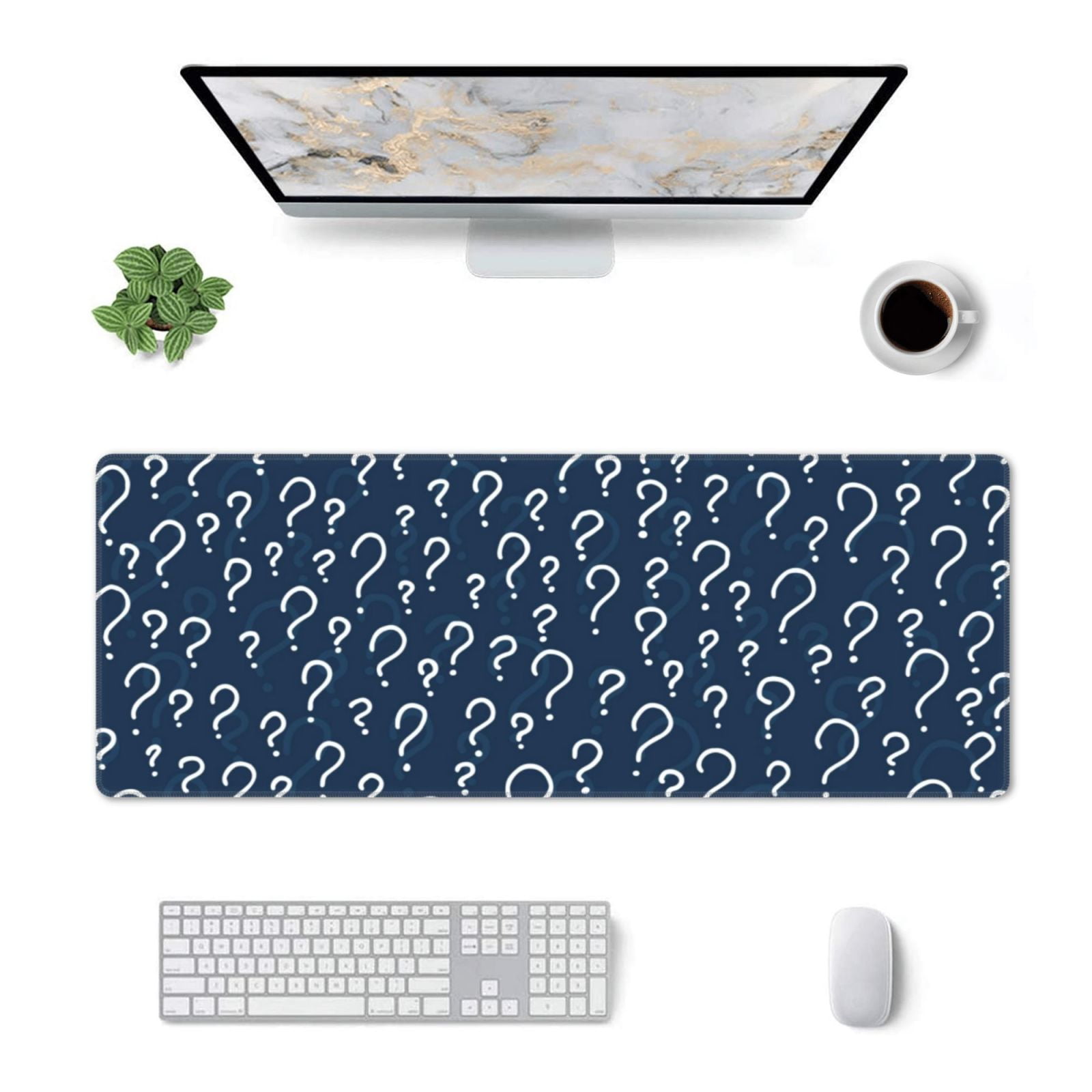 Xecao Question Marks for Mouse Pad - Waterproof Extended Contour Mouse ...
