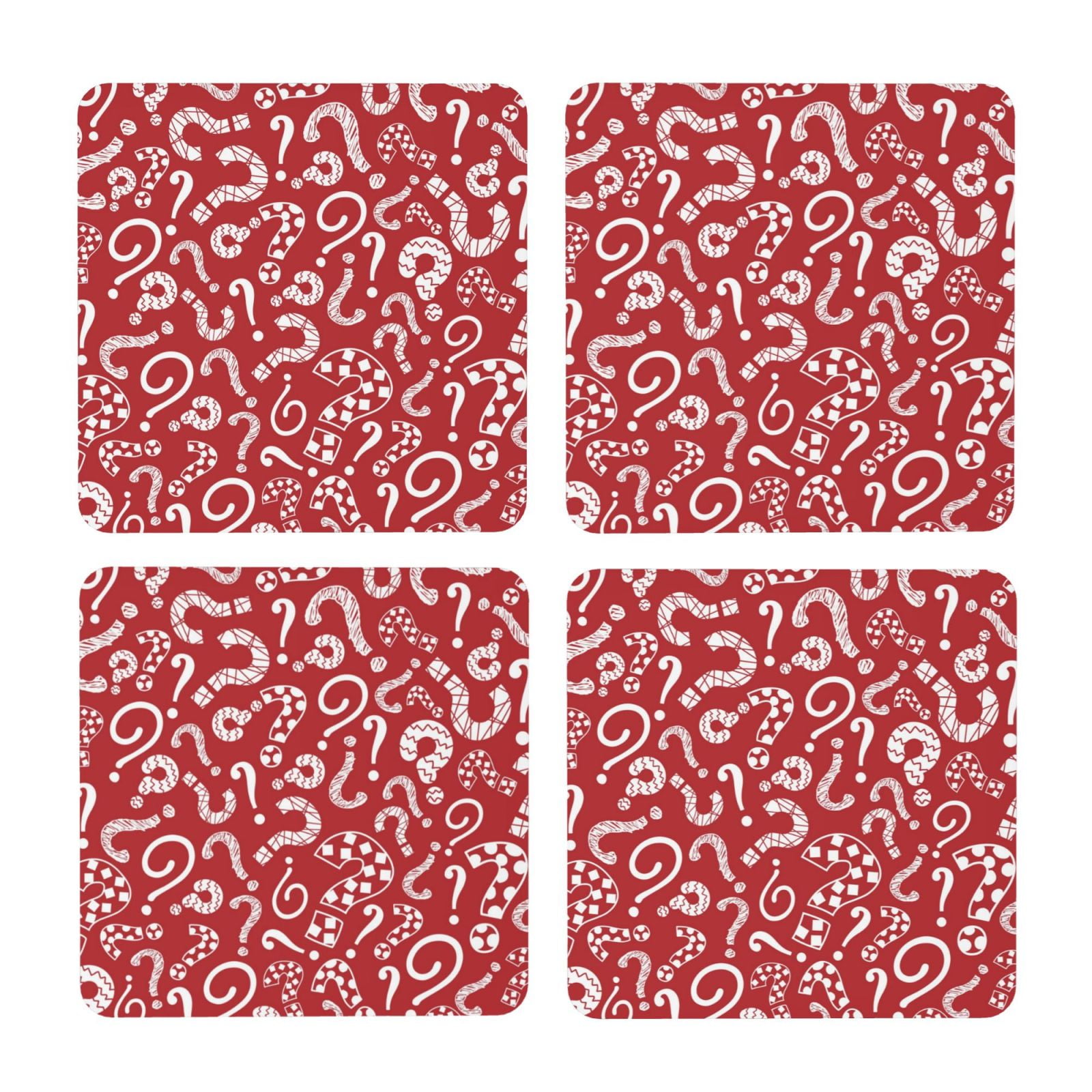 Xecao Question Marks1 for MDF Cork Coaster 4 Pcs,Drink Coasters,Suit ...