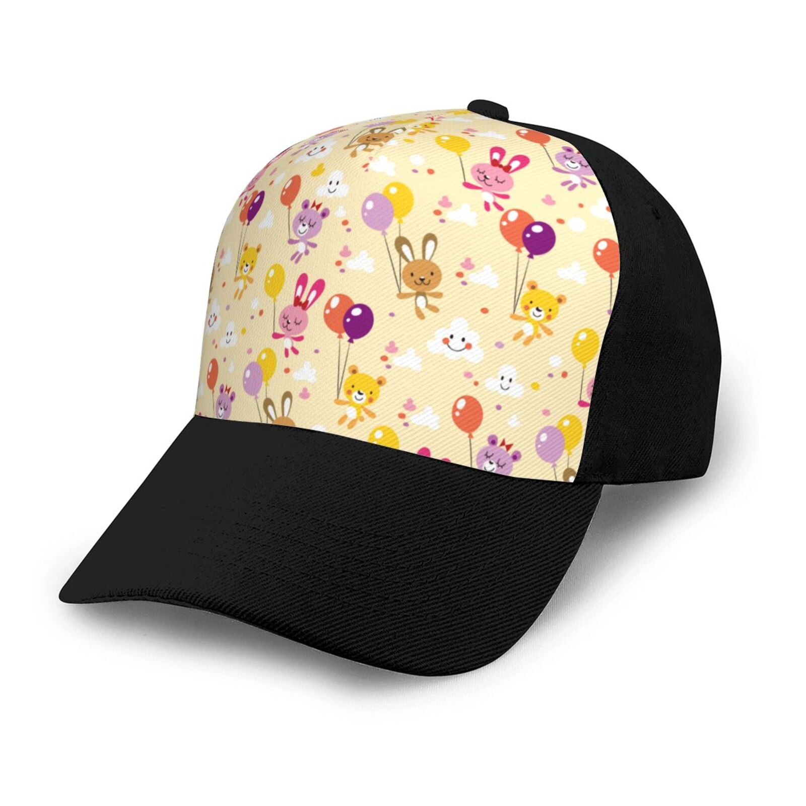Xecao Rabbit And Balloon print unisex vintage washed baseball cap, a ...