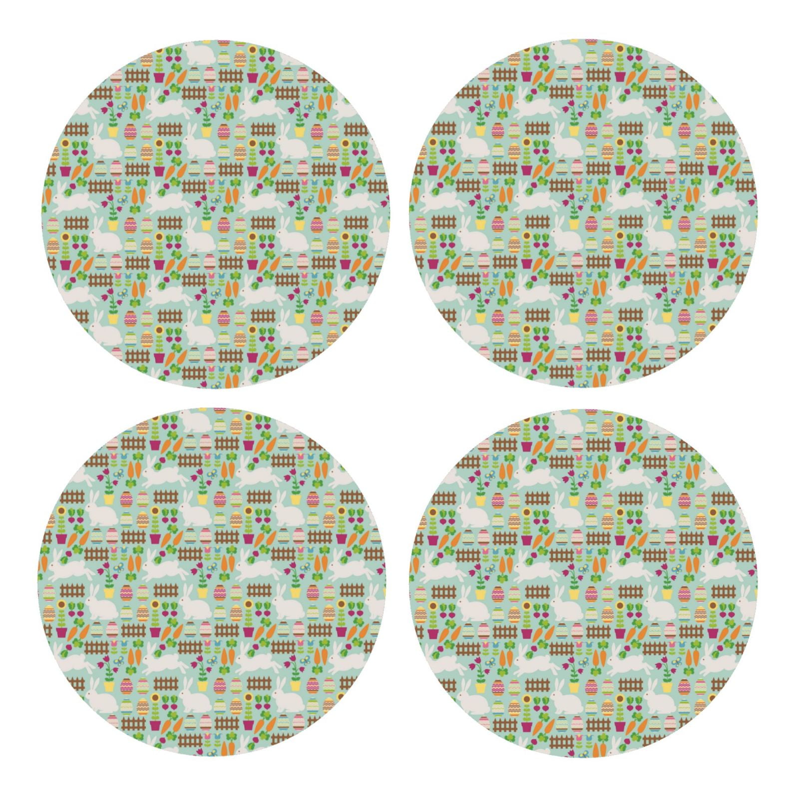 Xecao Rabbit And Carrot for MDF Cork Coaster 4 Pcs,Drink Coasters,Suit ...