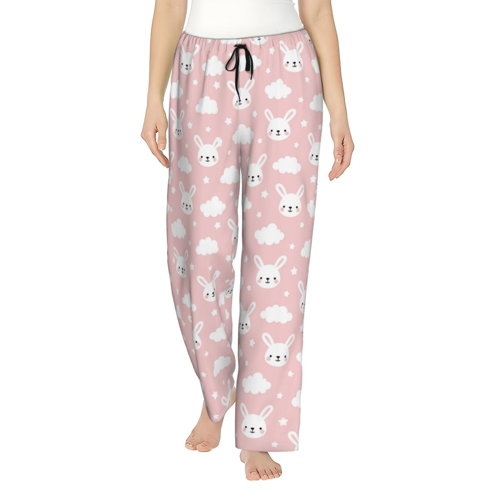Xecao Rabbit And Cloud Women's Straight Lounge Pajama Pants: The ...