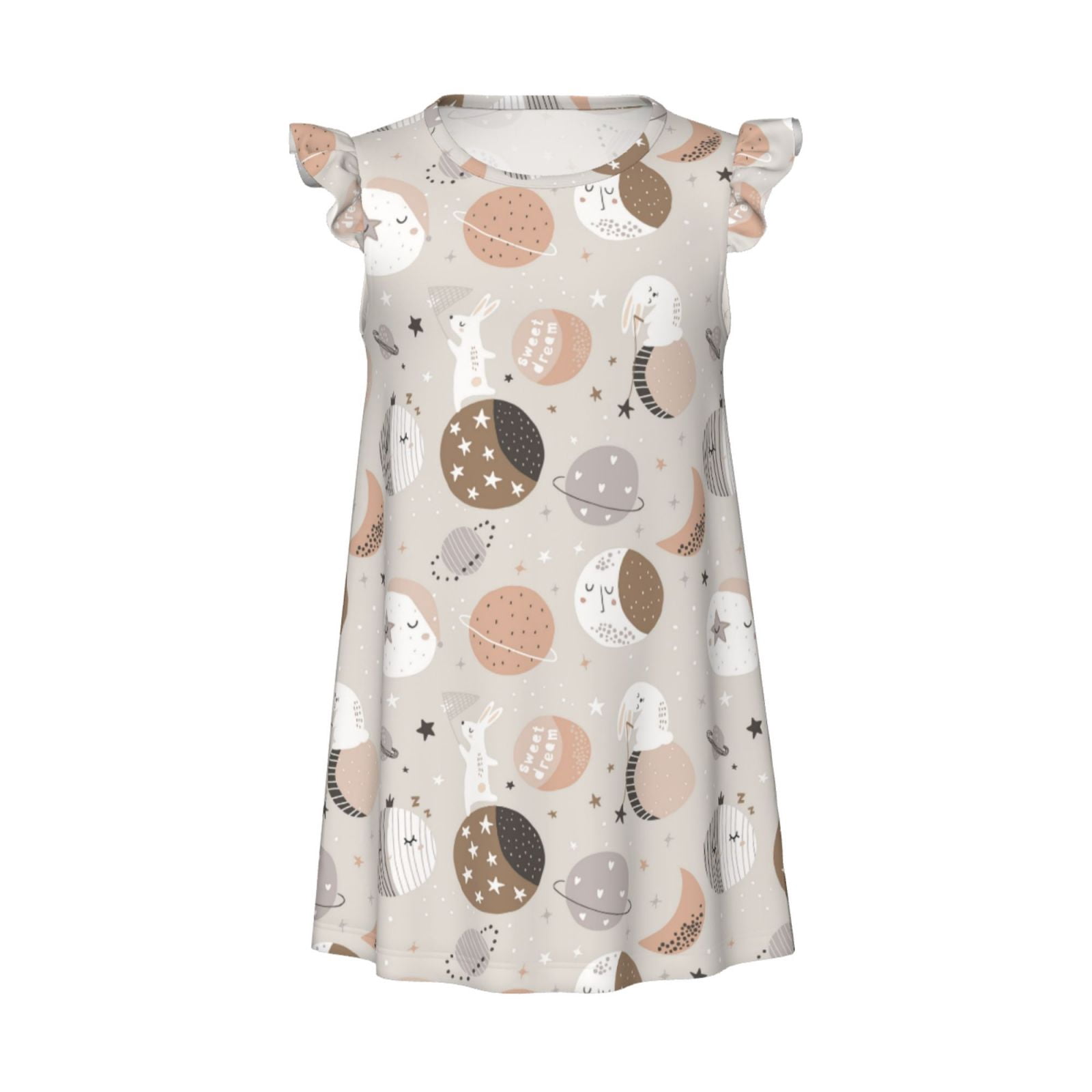 Xecao Rabbit In Space Nightgowns for Girls: Elegant Princess Pajama ...