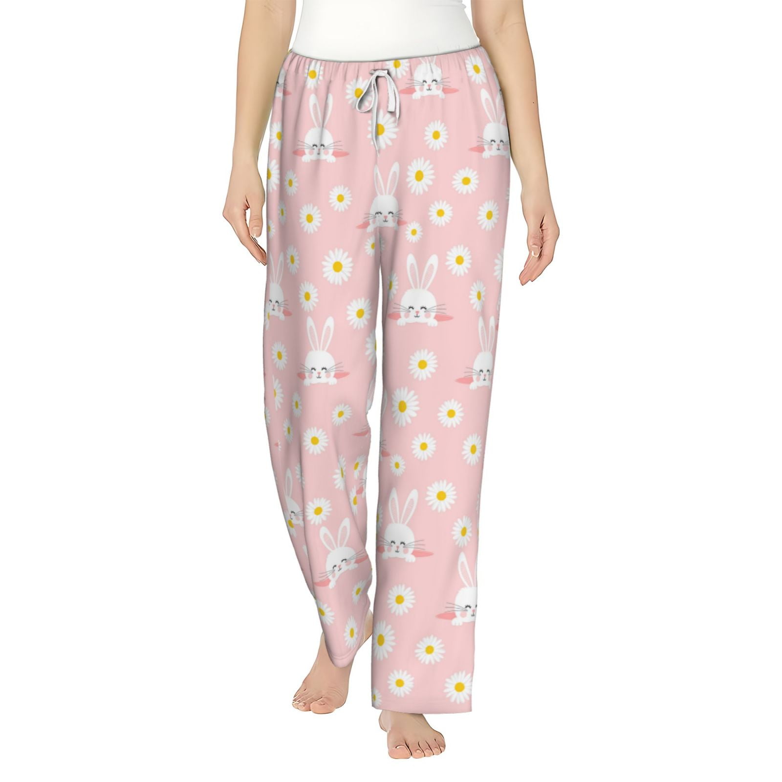 Xecao Rabbit Sunflower Women's Straight Lounge Pajama Pants: The ...