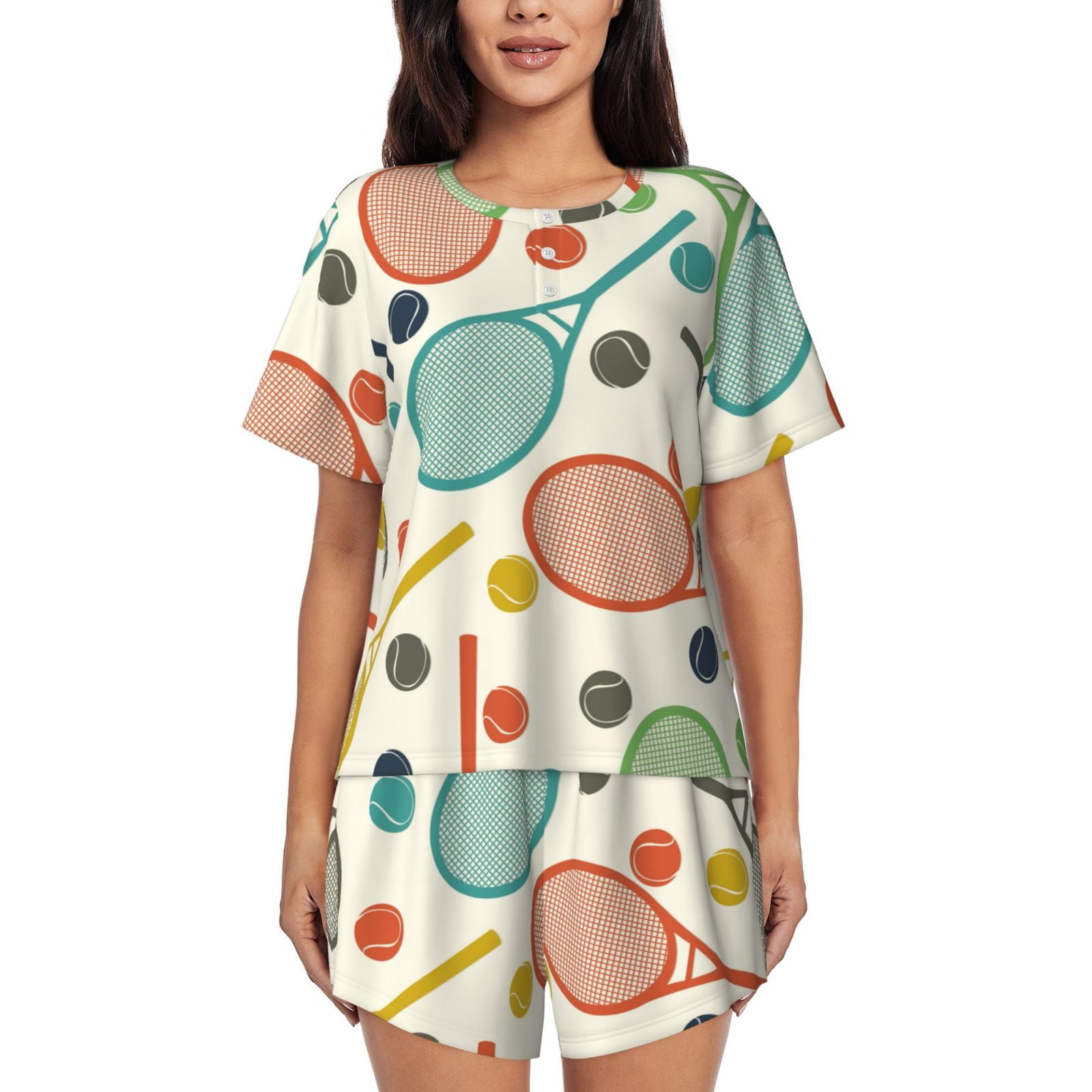Xecao Racket and Tennis Ball print Swimsuit for women, Summer-ready ...