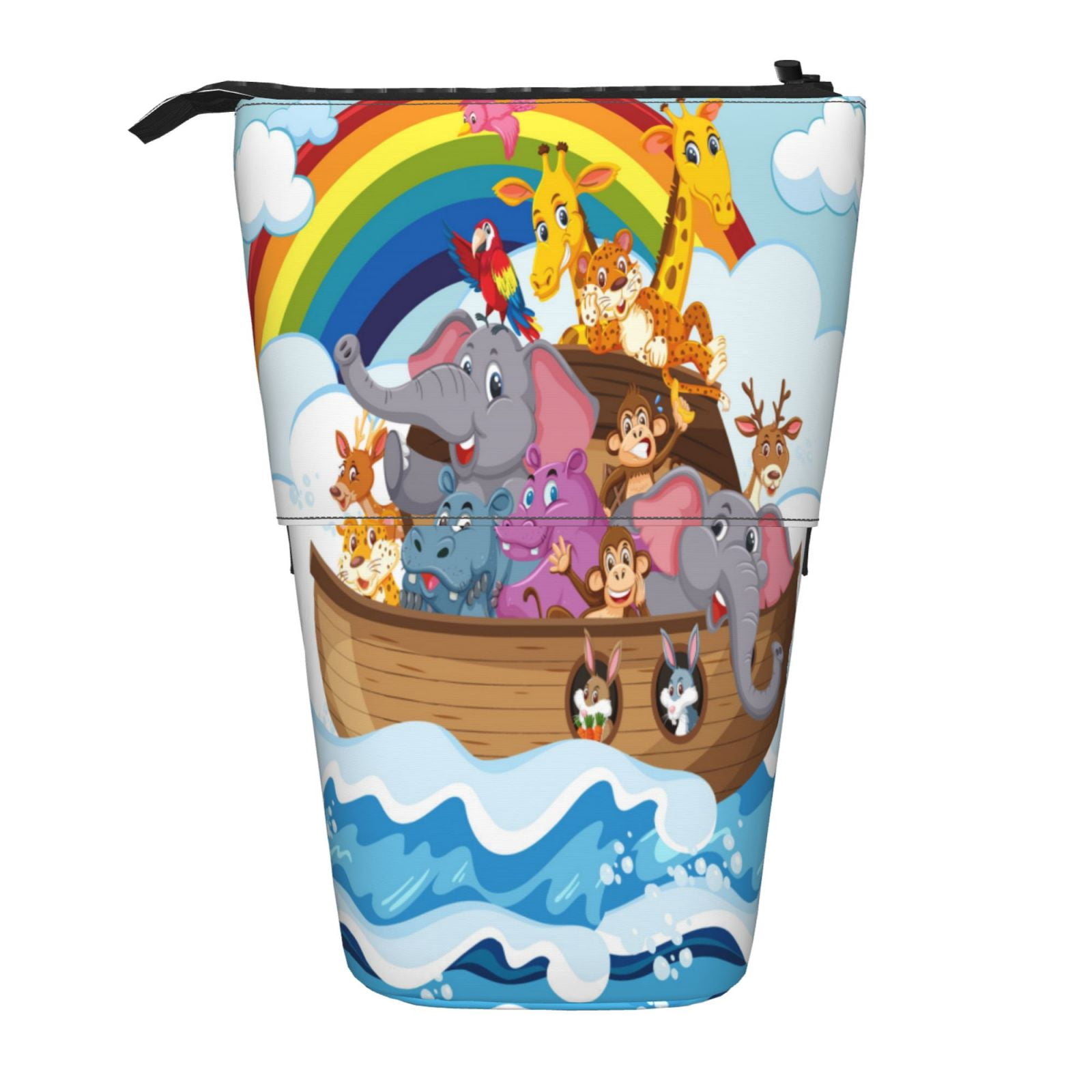 Xecao Rainbow Animals on Noah's Ark Print Telescopic Pencil Bag Pen ...