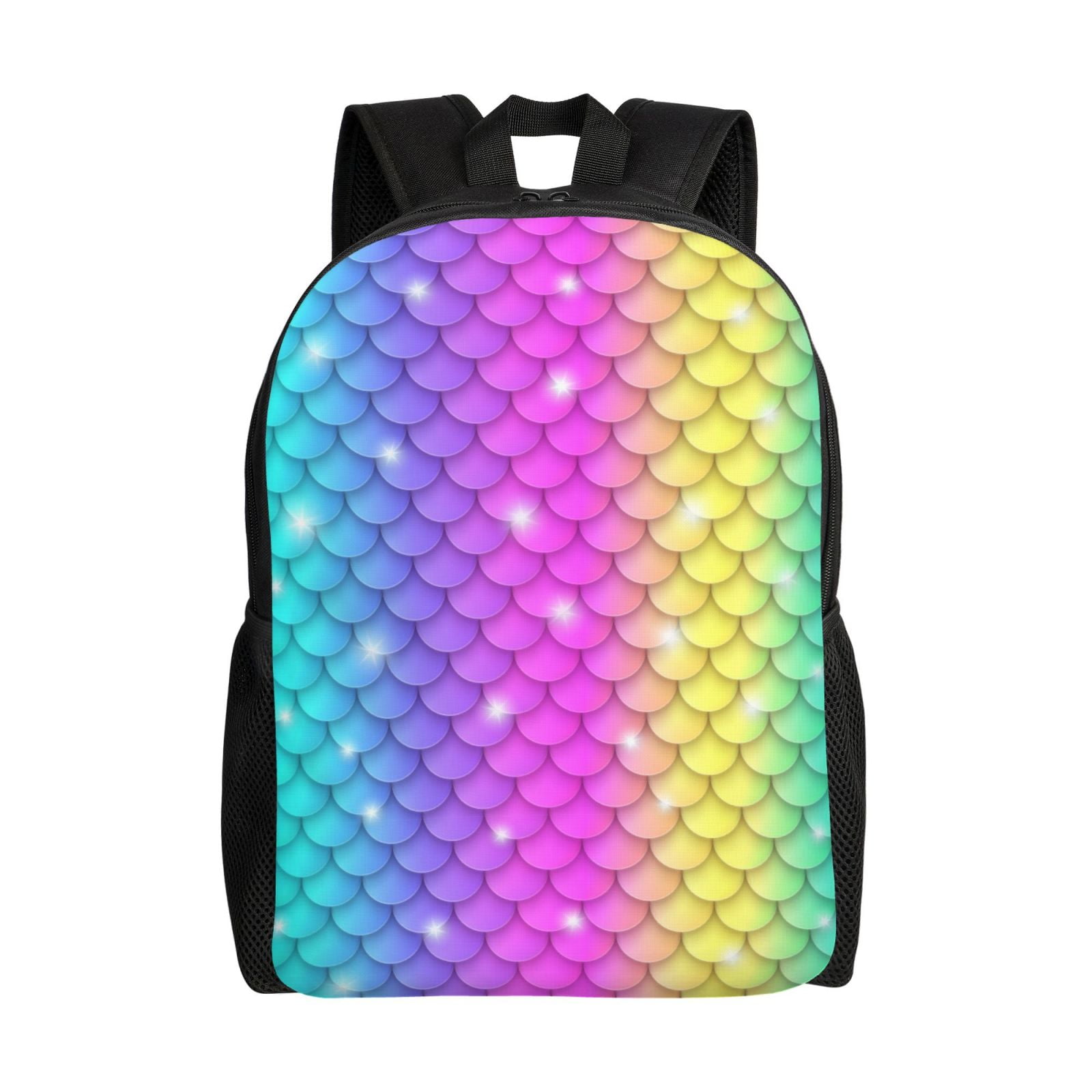 Xecao Rainbow Scales2 Print School Backpack with Laptop Compartment ...