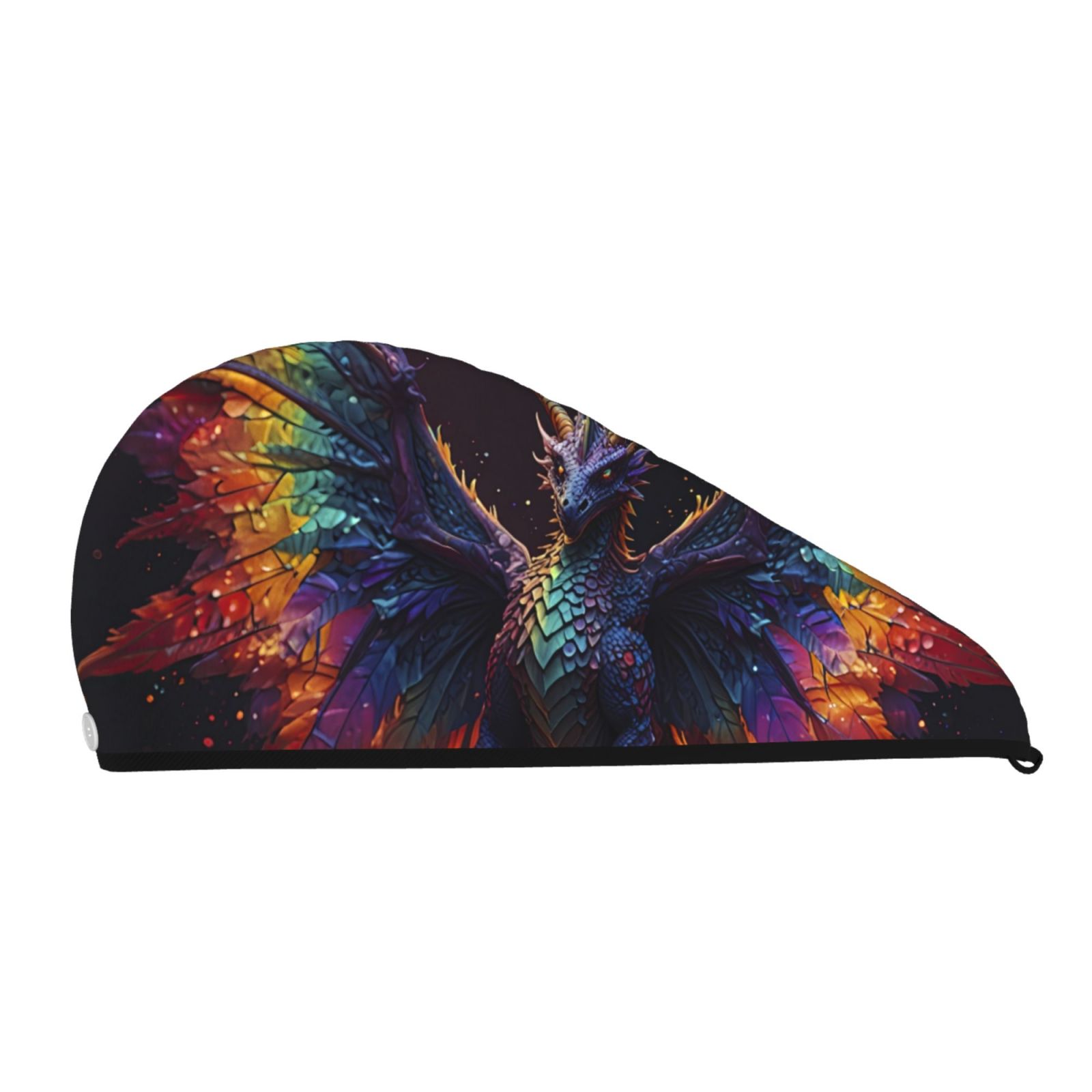 Xecao Rainbow Wings Majestic Dragon Print Hair Towel, Hair Turbans for ...