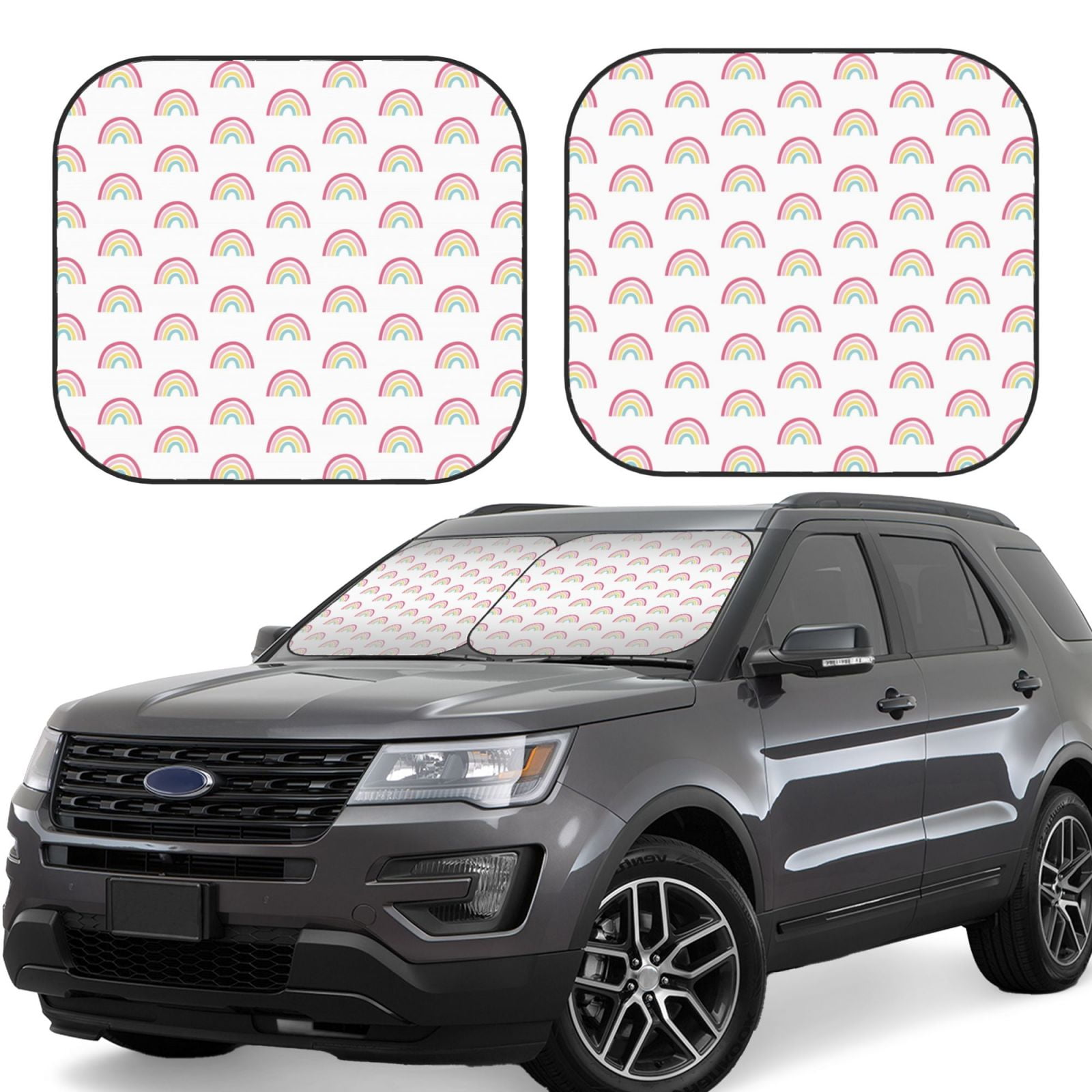Xecao Rainbow for Foldable Car Sun Shades (2-Pack) offer sun protection ...