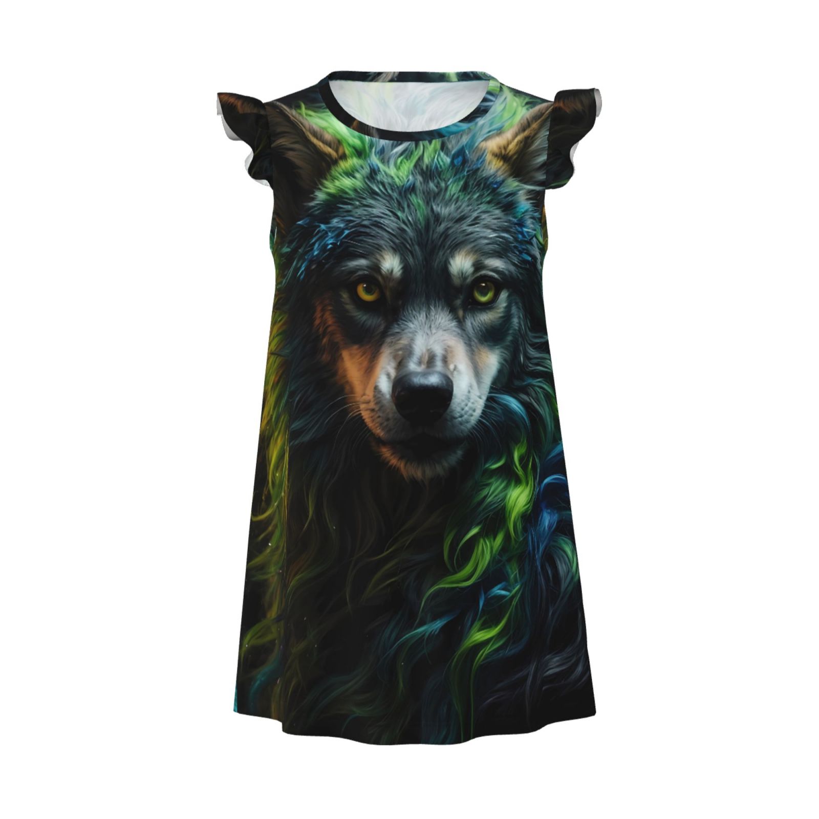 Xecao Realistic Style Colorful Wolf A Nightgowns for Girls: Elegant ...