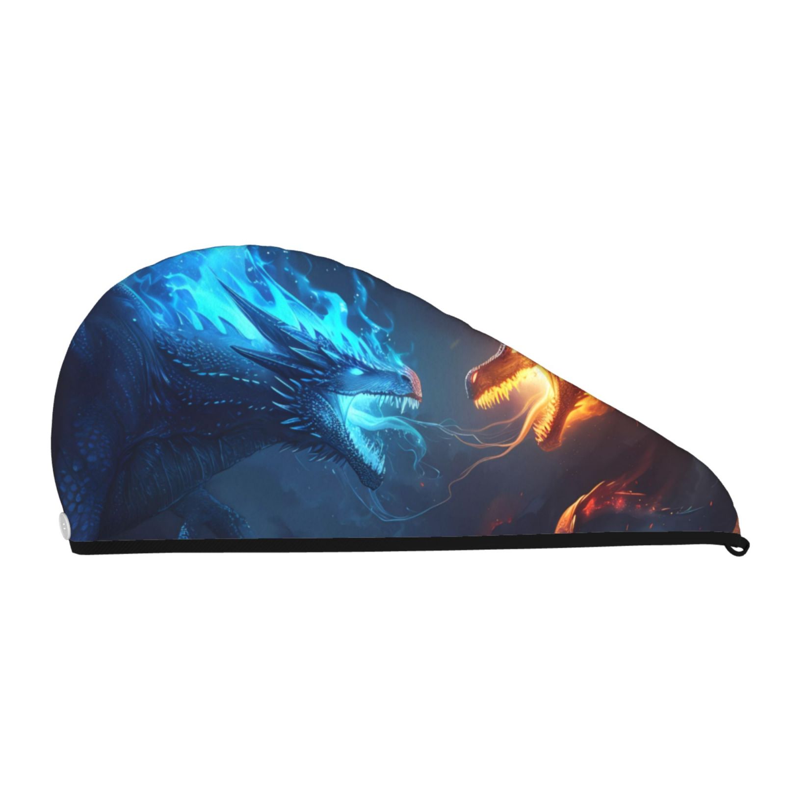 Xecao Red And Blue Fire Dragon C Print Hair Towel, Hair Turbans for Wet ...