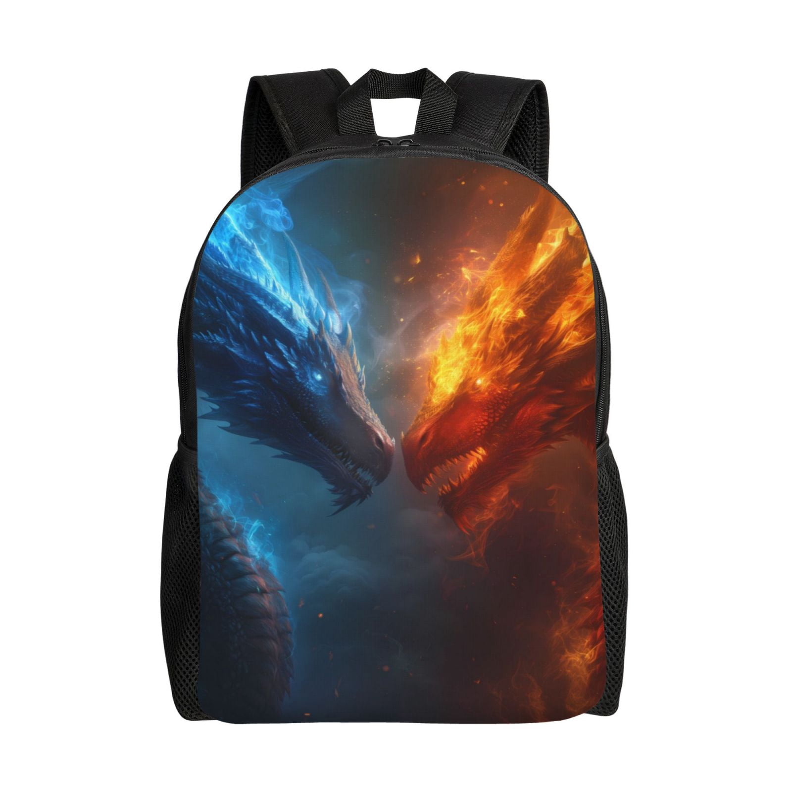 Xecao Red And Blue Fire Dragon E Print School Backpack with Laptop ...