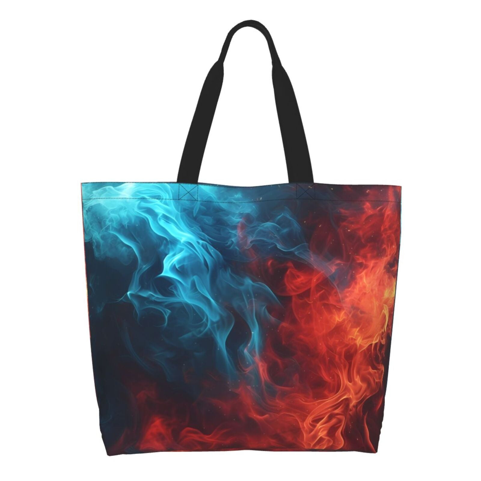Xecao Red And Blue Fire for Tote Bag for Women, Tote Shoulder Bag with ...